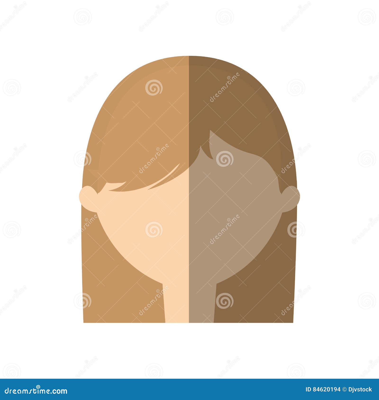 Avatar Woman Face Style Modern Shadow Stock Illustration - Illustration ...