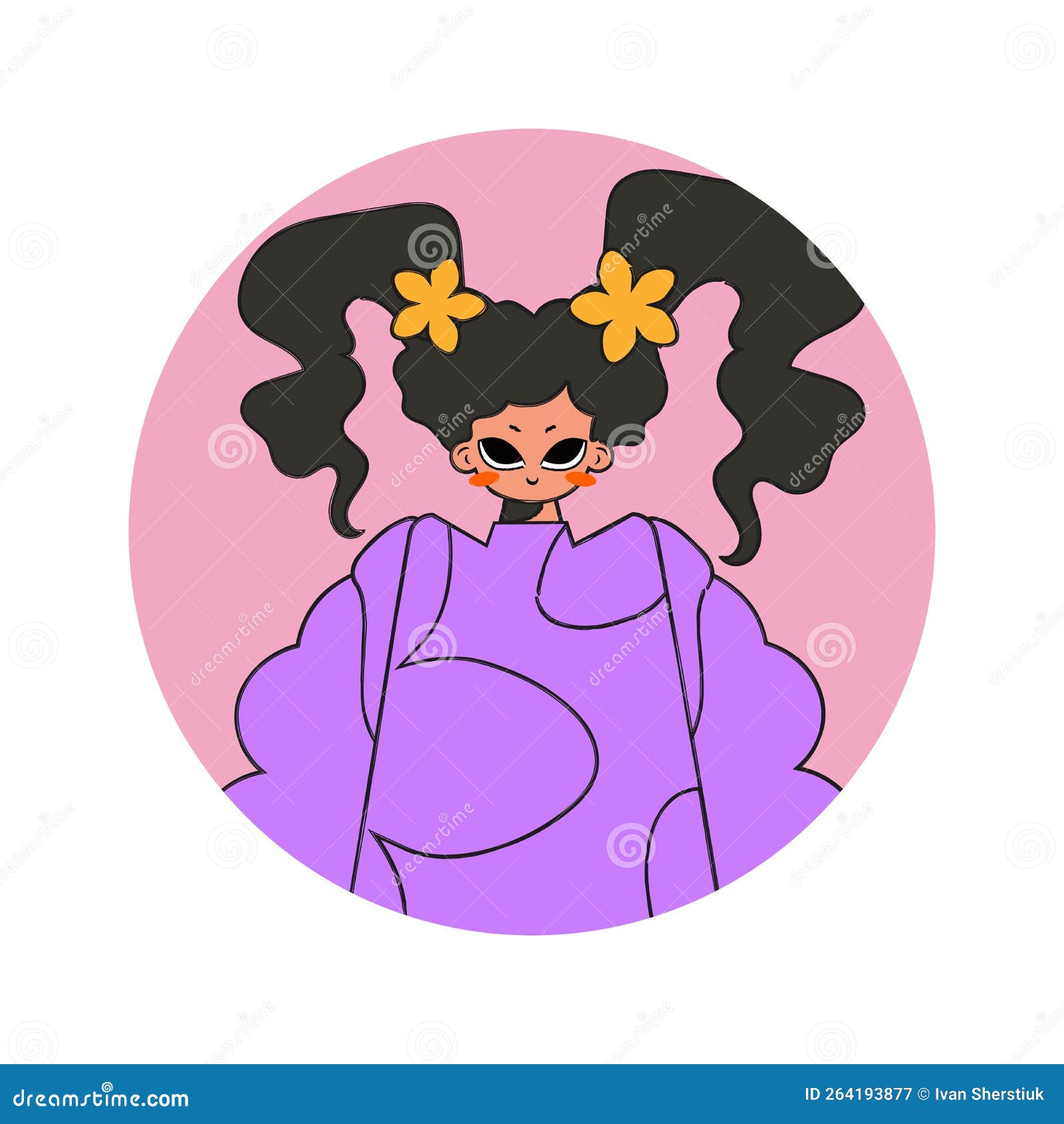 Avatar of a Woman in the Style of the 90s. Stock Vector - Illustration ...