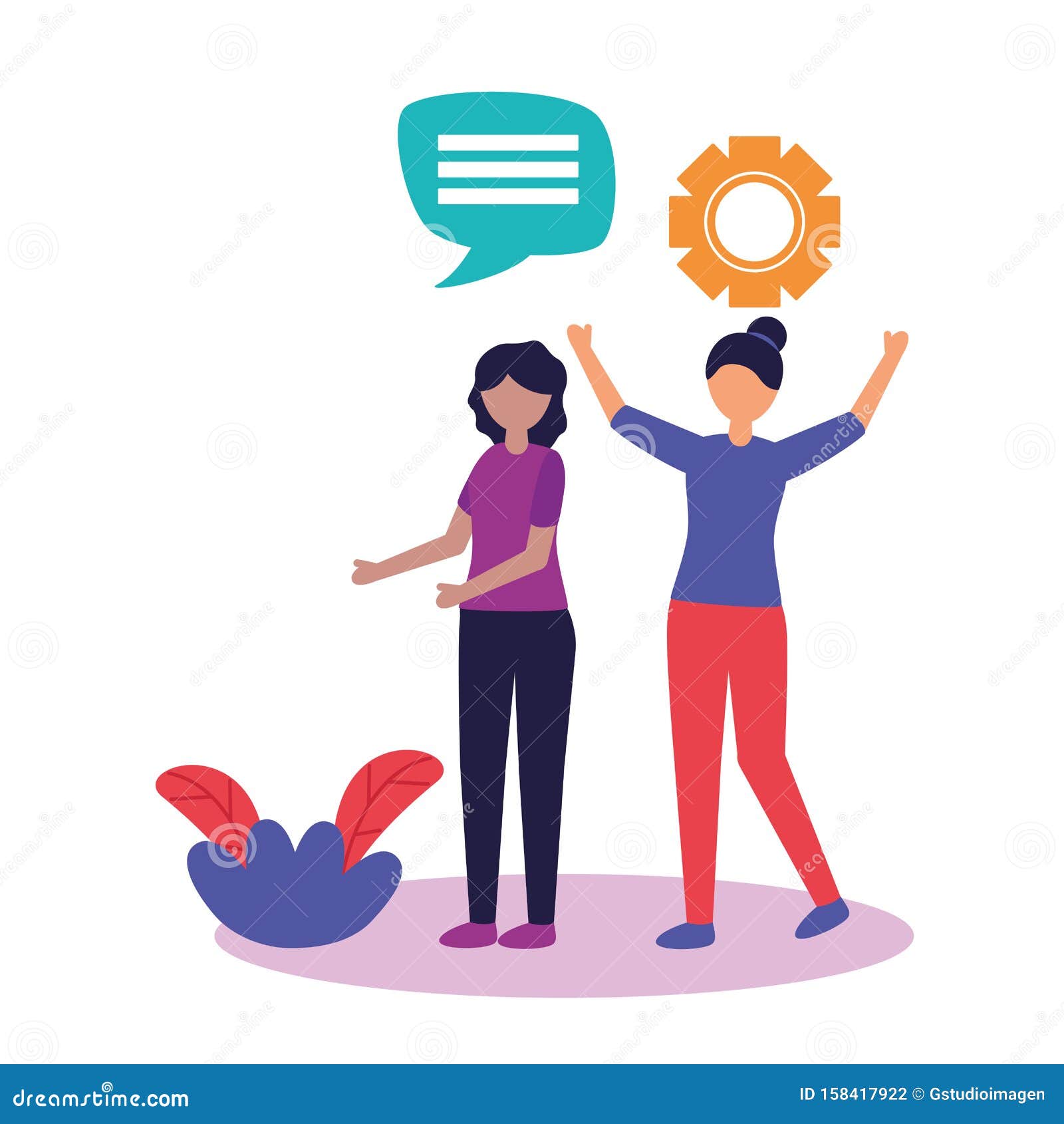 Avatar Women with Teamwork Icon Vector Design Stock Illustration ...