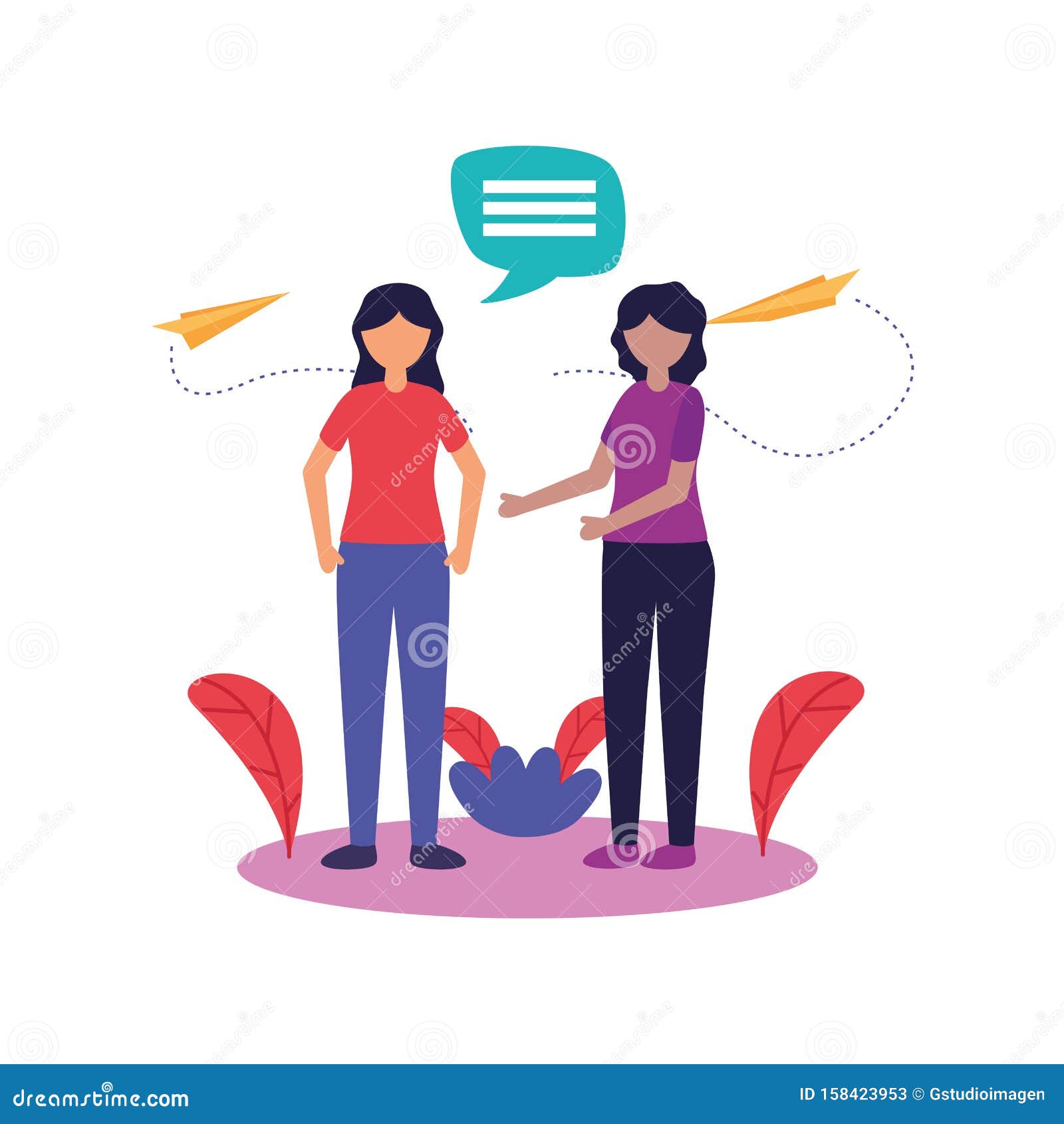 Avatar Women with Teamwork Icon Vector Design Stock Illustration ...
