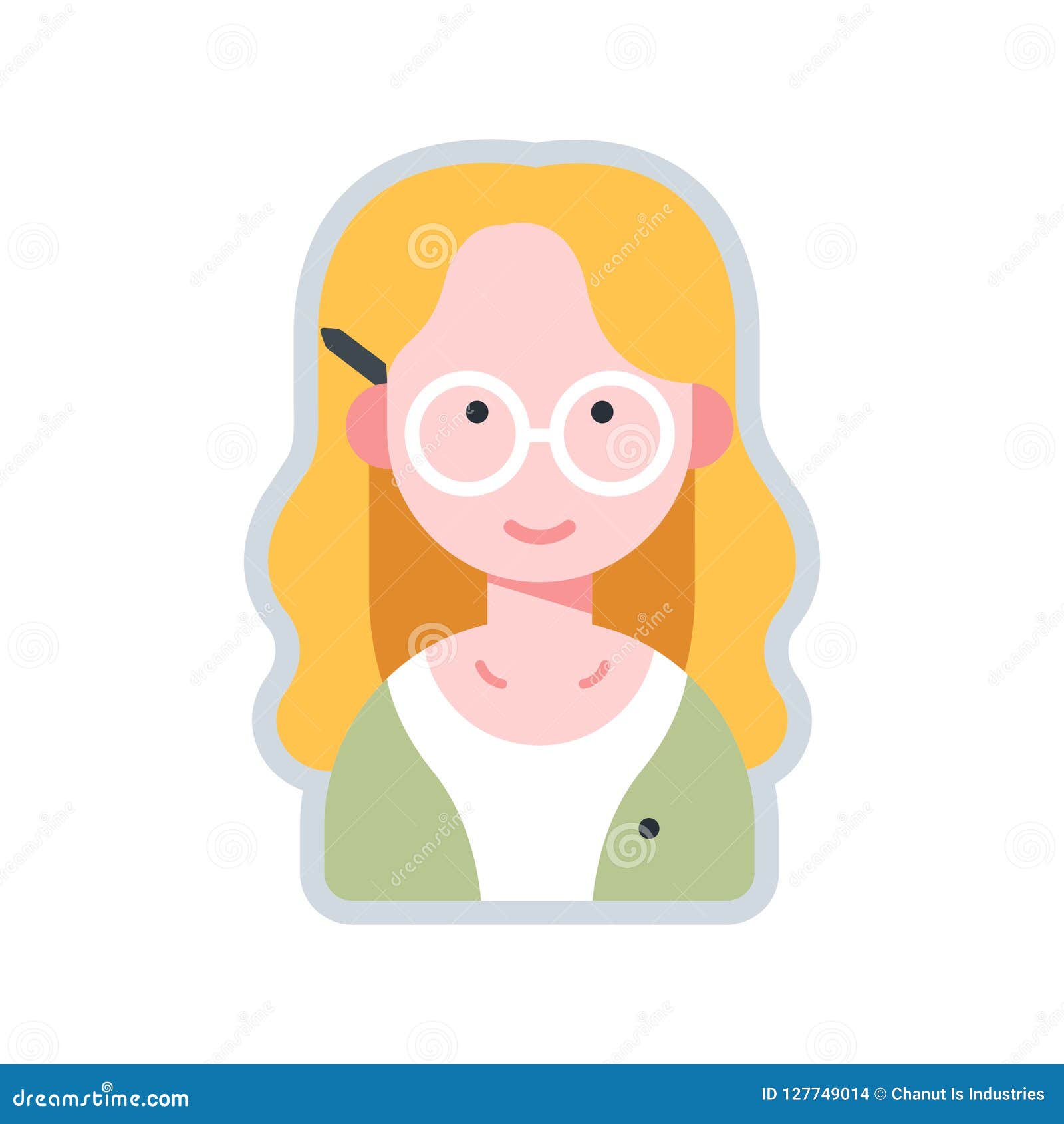 Avatar Writer Flat Illustration Stock Vector - Illustration of profile ...