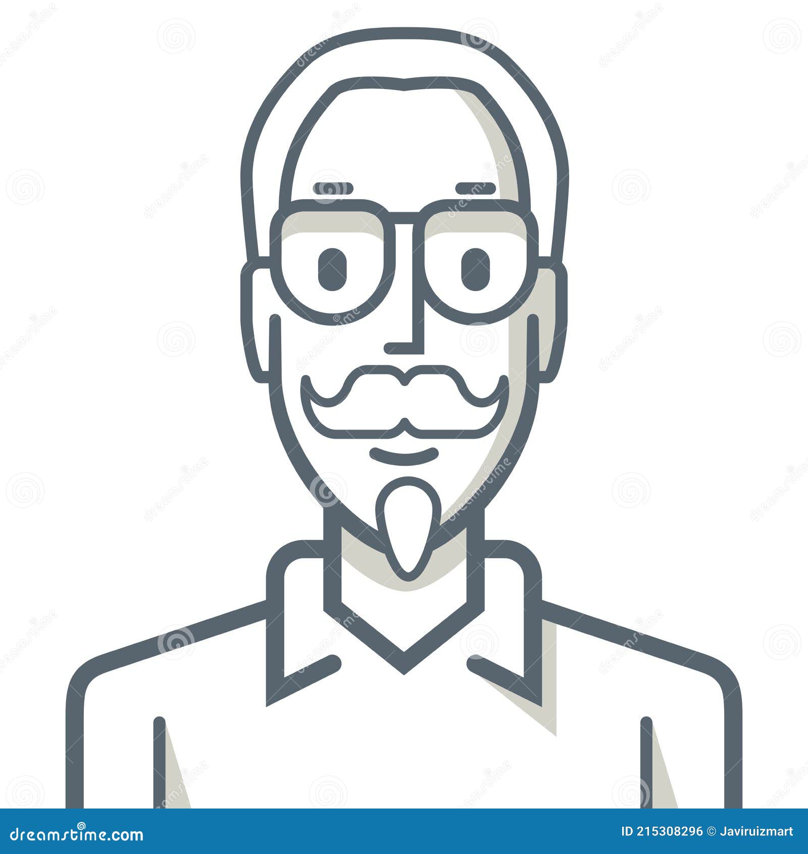 Avatar of a Young Man with Goatee and Mustache Stock Vector ...