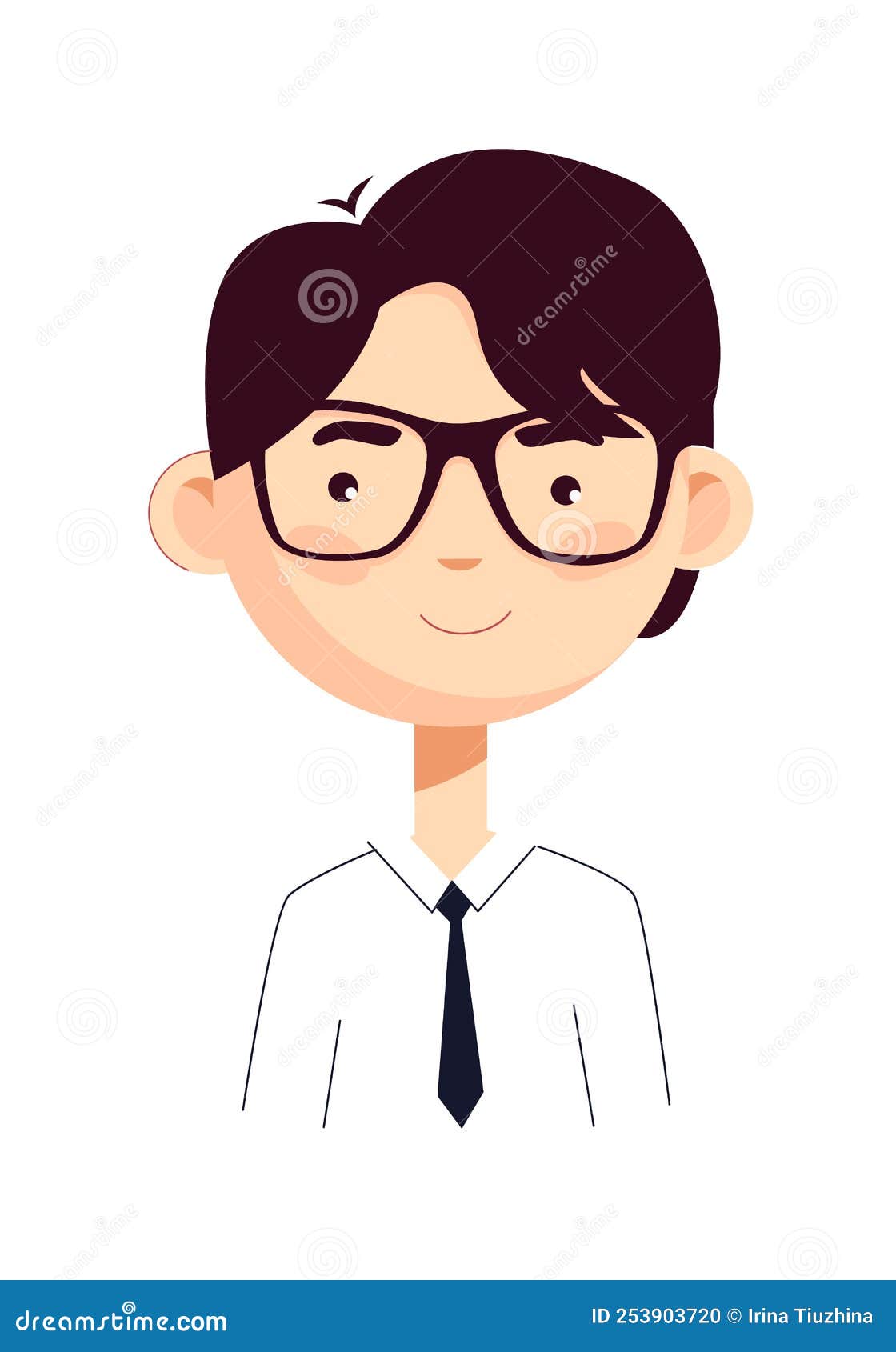 Avatar of a Young Man in Office Clothes. Friendly Assistant in Flat ...