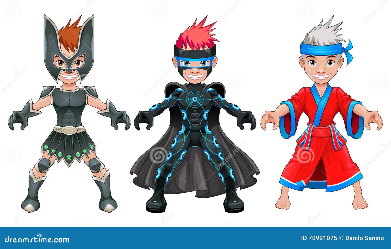 Avatar Young Superheroes And Warriors Cartoon Vector | CartoonDealer ...