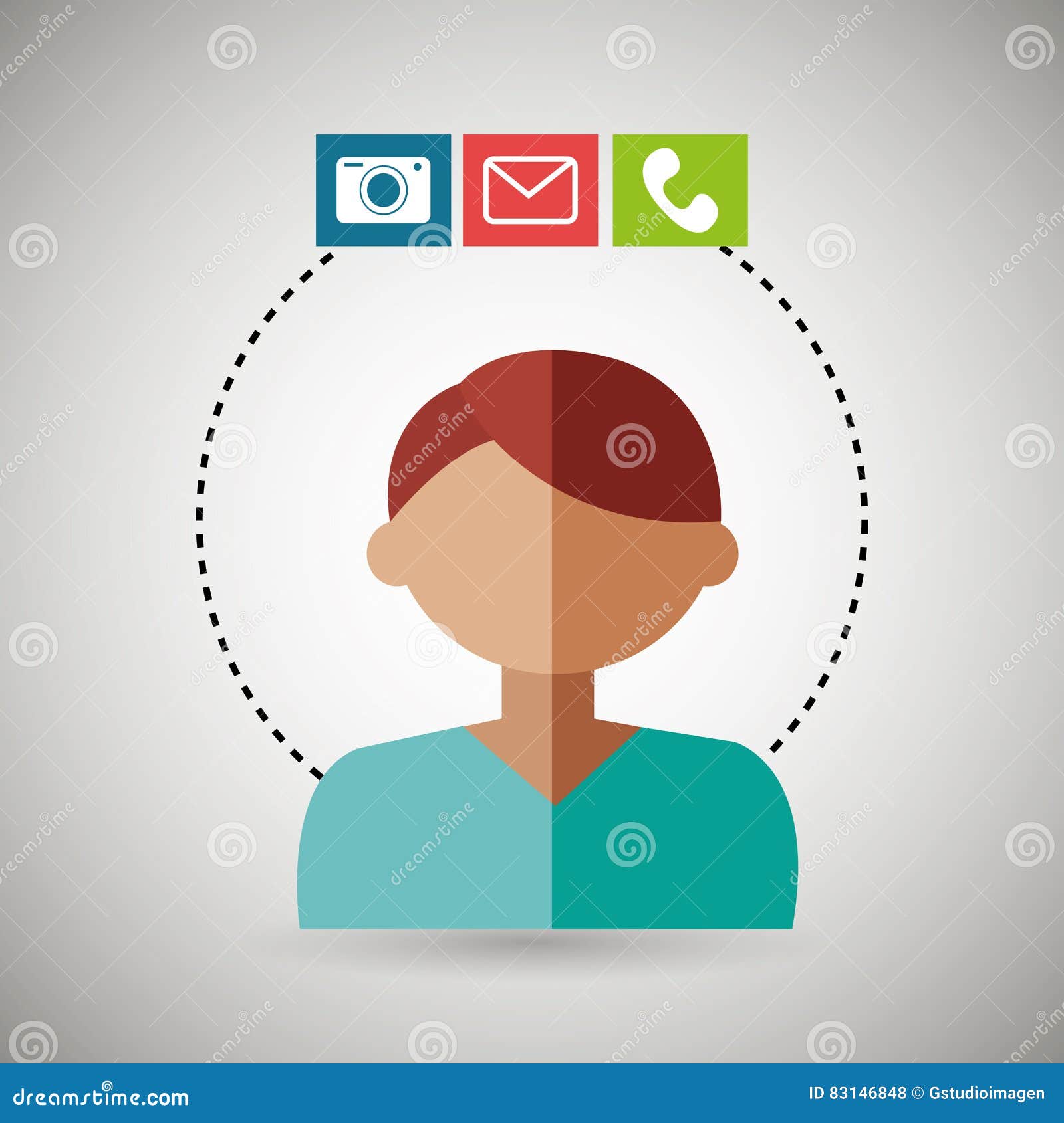 Avatarakamera-E-Mail-Telefon Stock Abbildung - Illustration von anteil ...