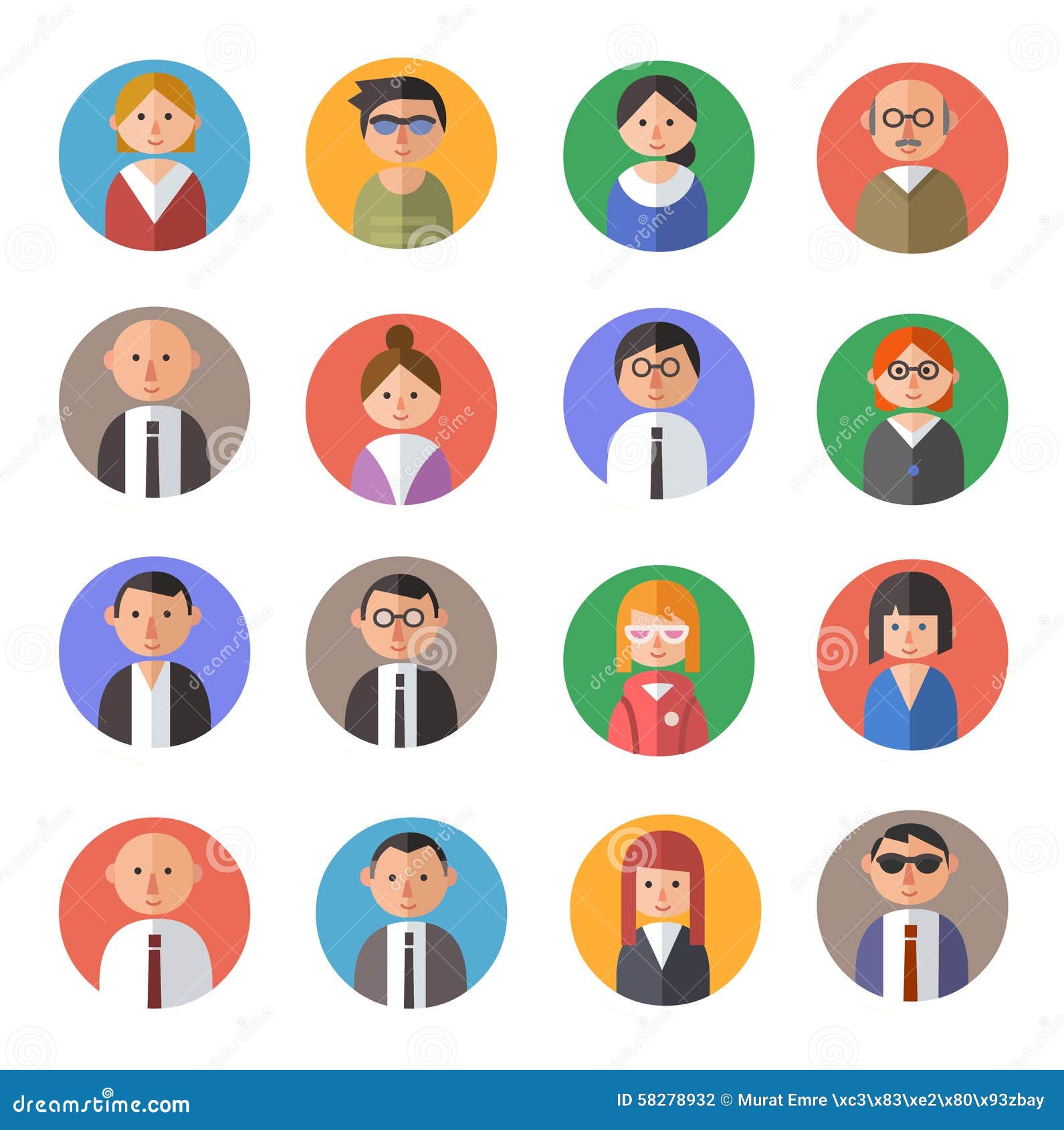 Avatares planos del diseño ilustración del vector. Ilustración de ...