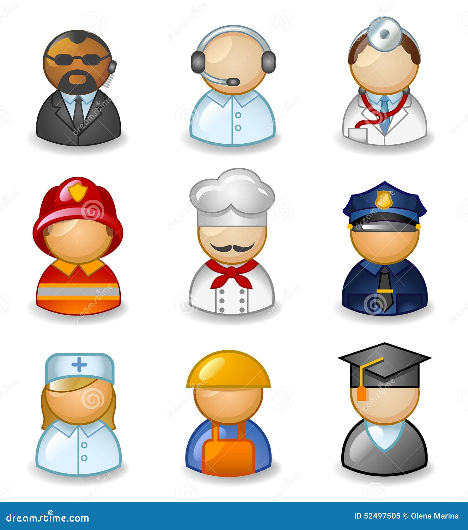 Avatars As Different Professions Stock Illustrations – 6 Avatars As Different Professions Stock ...