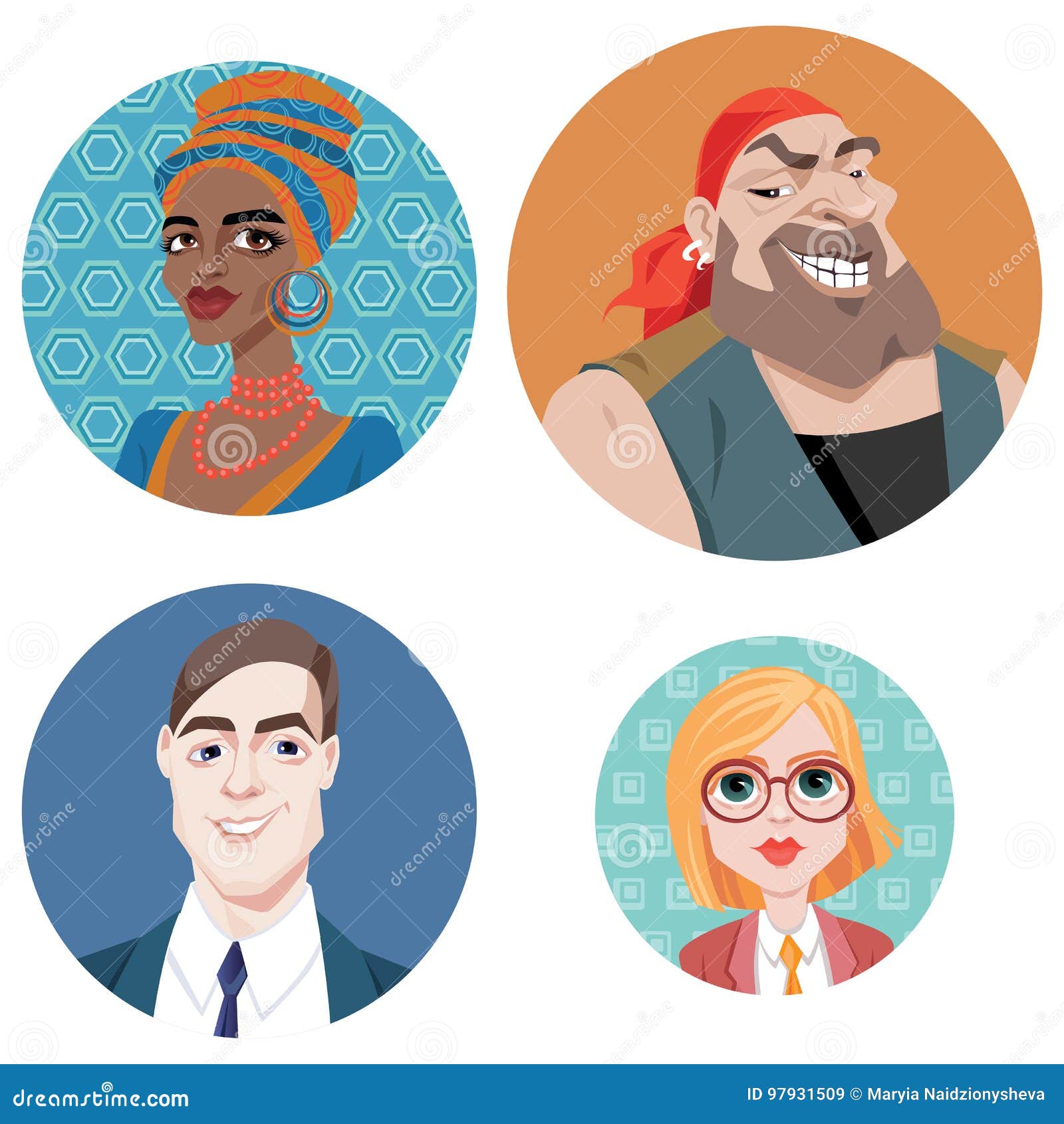 Avatars in cartoon style. stock vector. Illustration of characters ...
