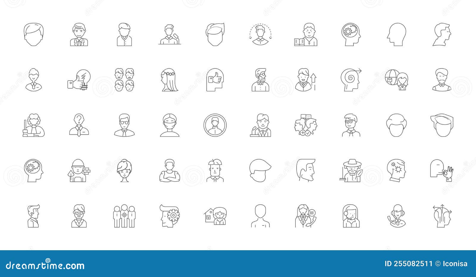 Avatars Concept Illustration, Linear Icons, Line Signs Set, Vector ...