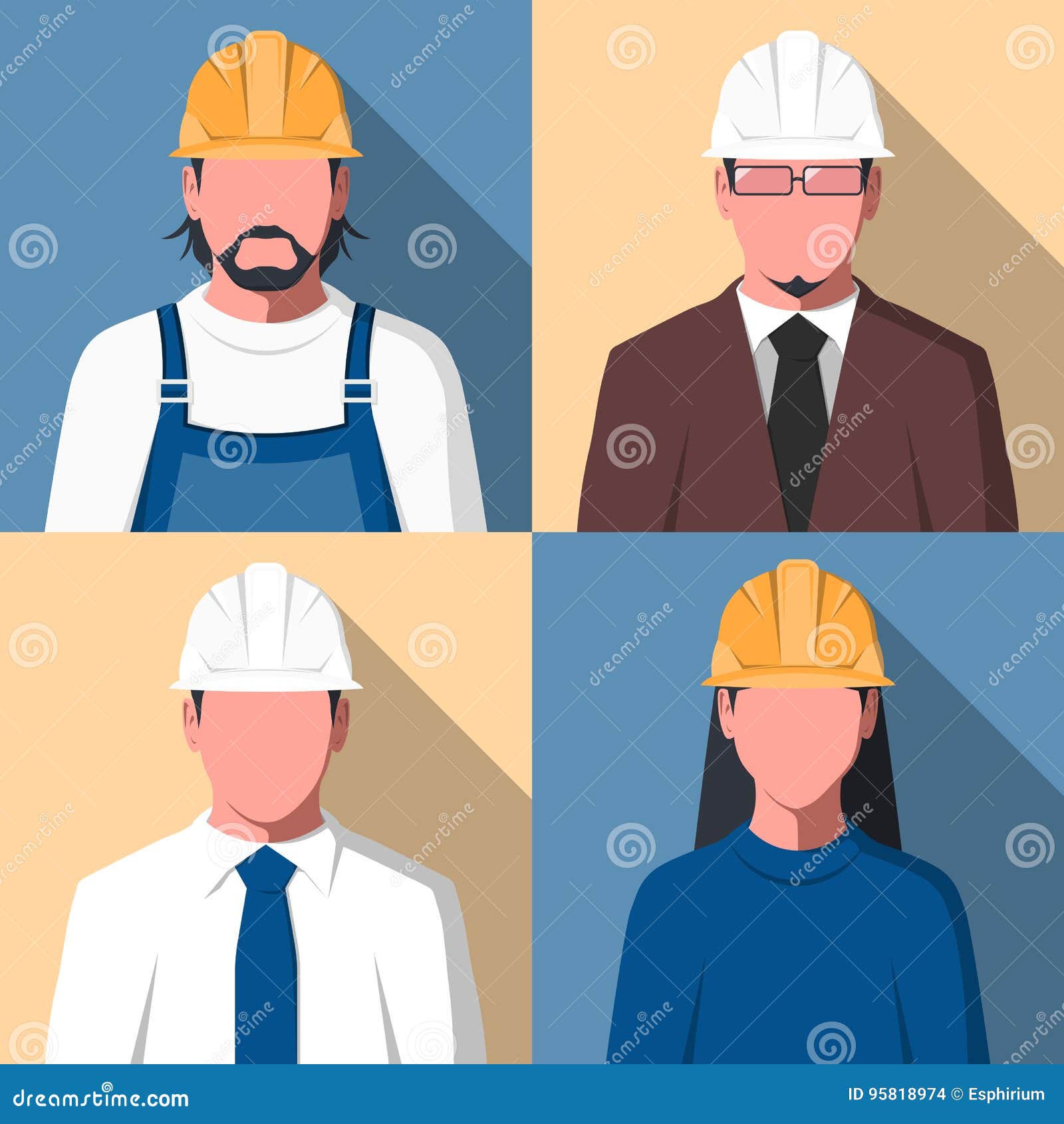 Avatars of Construction Workers Stock Vector - Illustration of ...