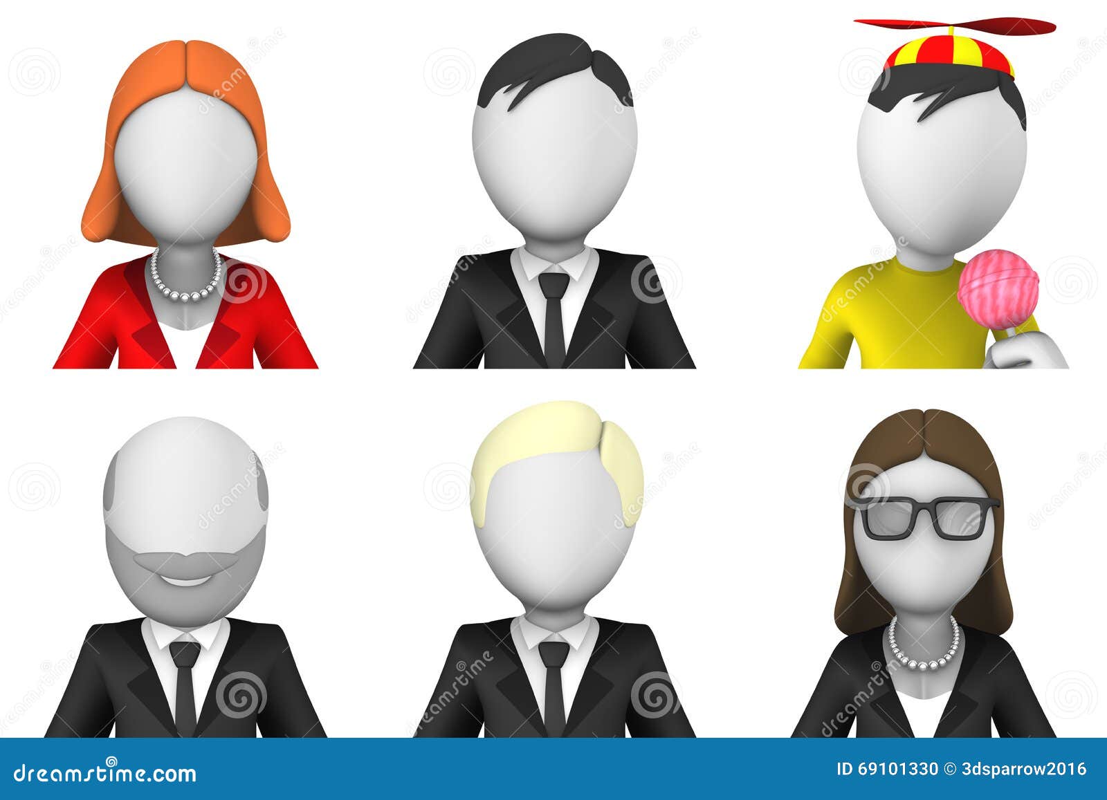Avatars 3d Small People Stock Illustrations – 3 Avatars 3d Small People ...