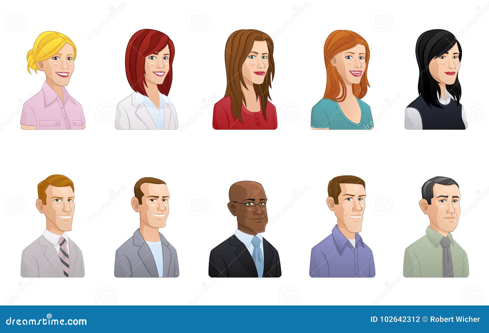 Avatars Do Estilo Dos Desenhos Animados Dos Executivos Ilustração Do