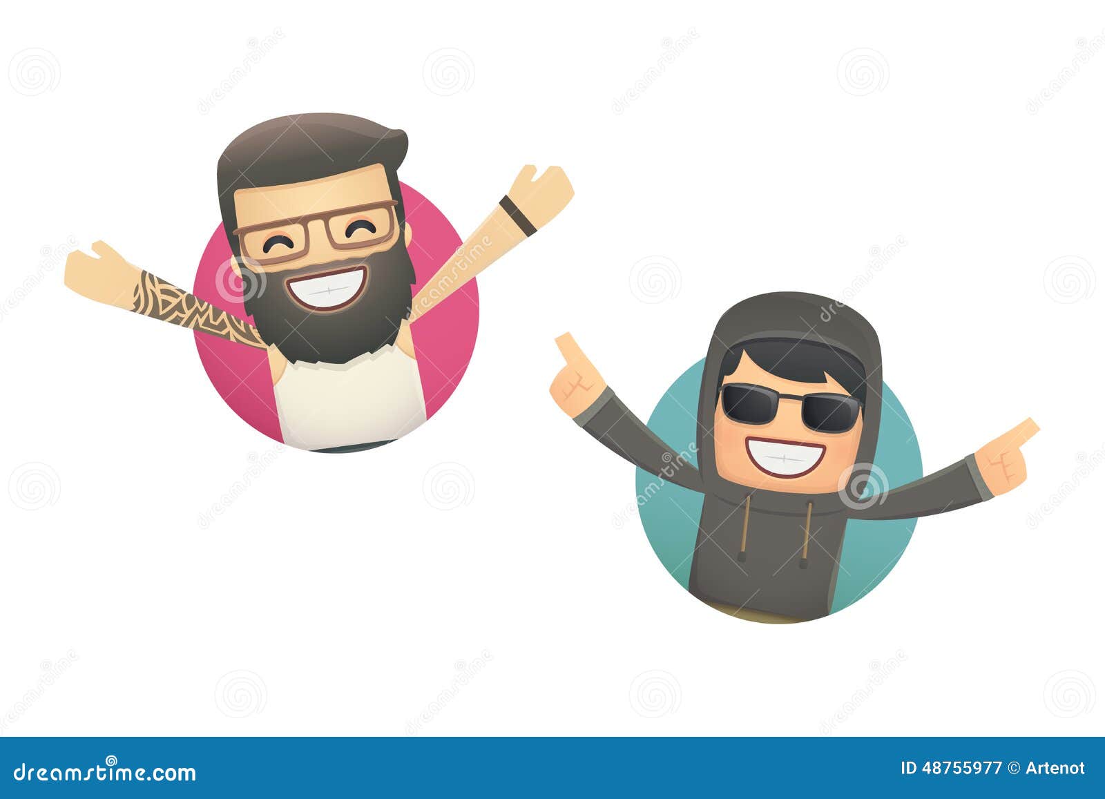 Funny Guys Cartoon Illustration | CartoonDealer.com #14201749