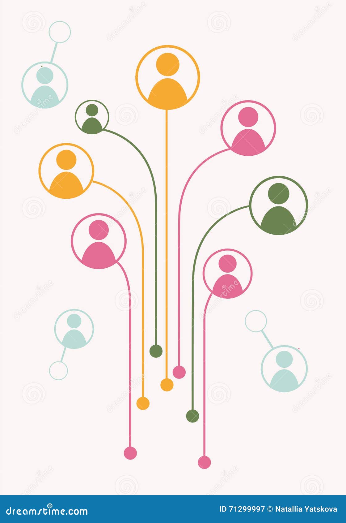 Avatars Growth Tree Connections Stock Vector - Illustration of connect ...