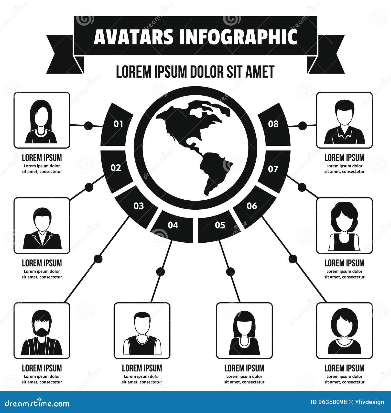 Avatars Infographic Concept, Simple Style Stock Vector - Illustration ...