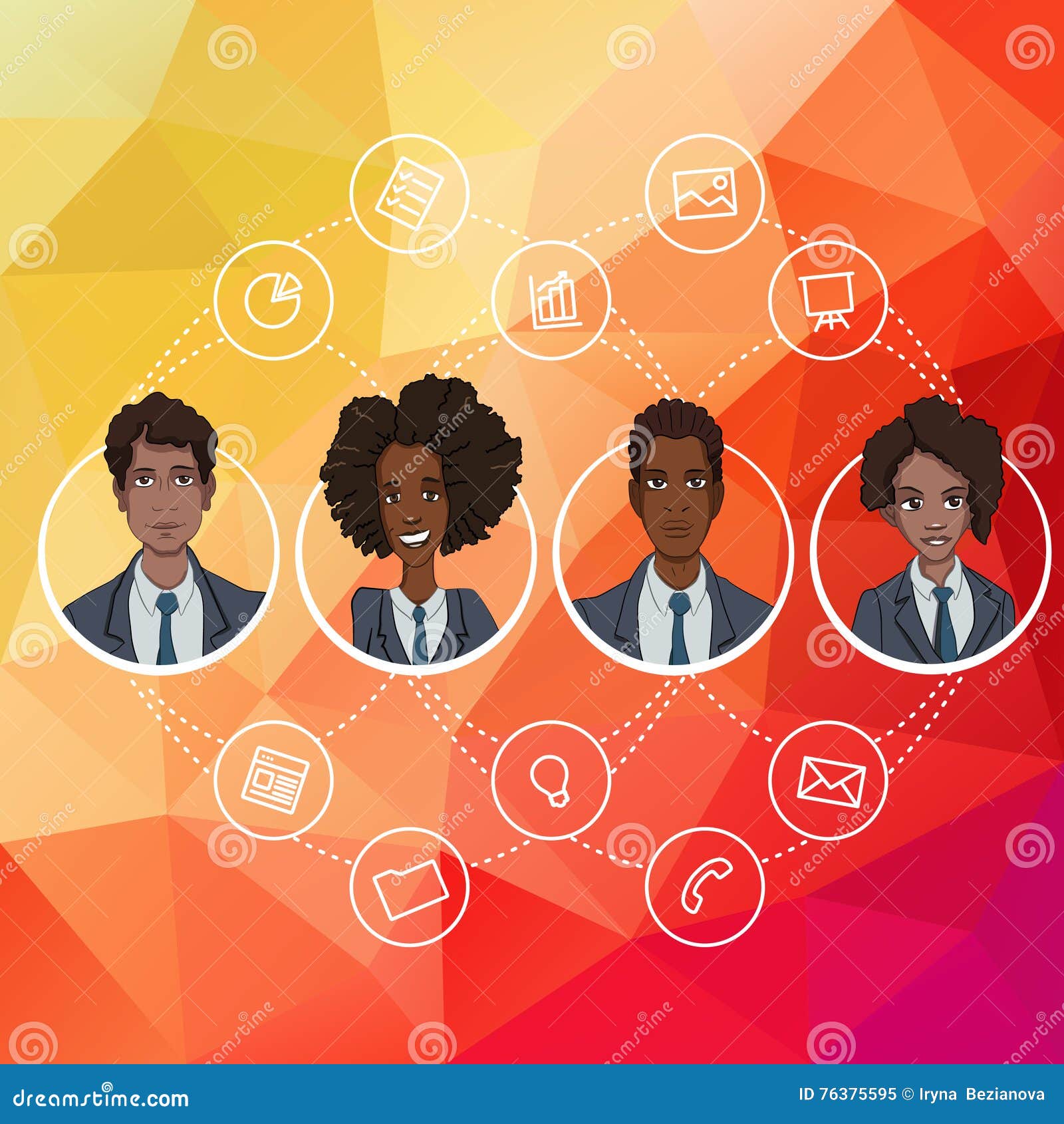 Avatars of Office Managers. Stock Vector - Illustration of adult ...