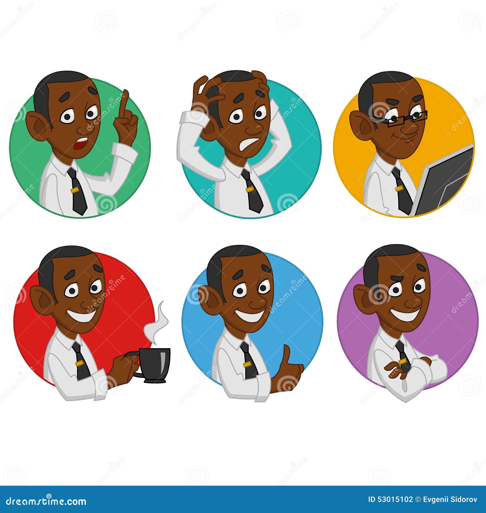 Avatars of office worker. stock vector. Illustration of computer - 53015102