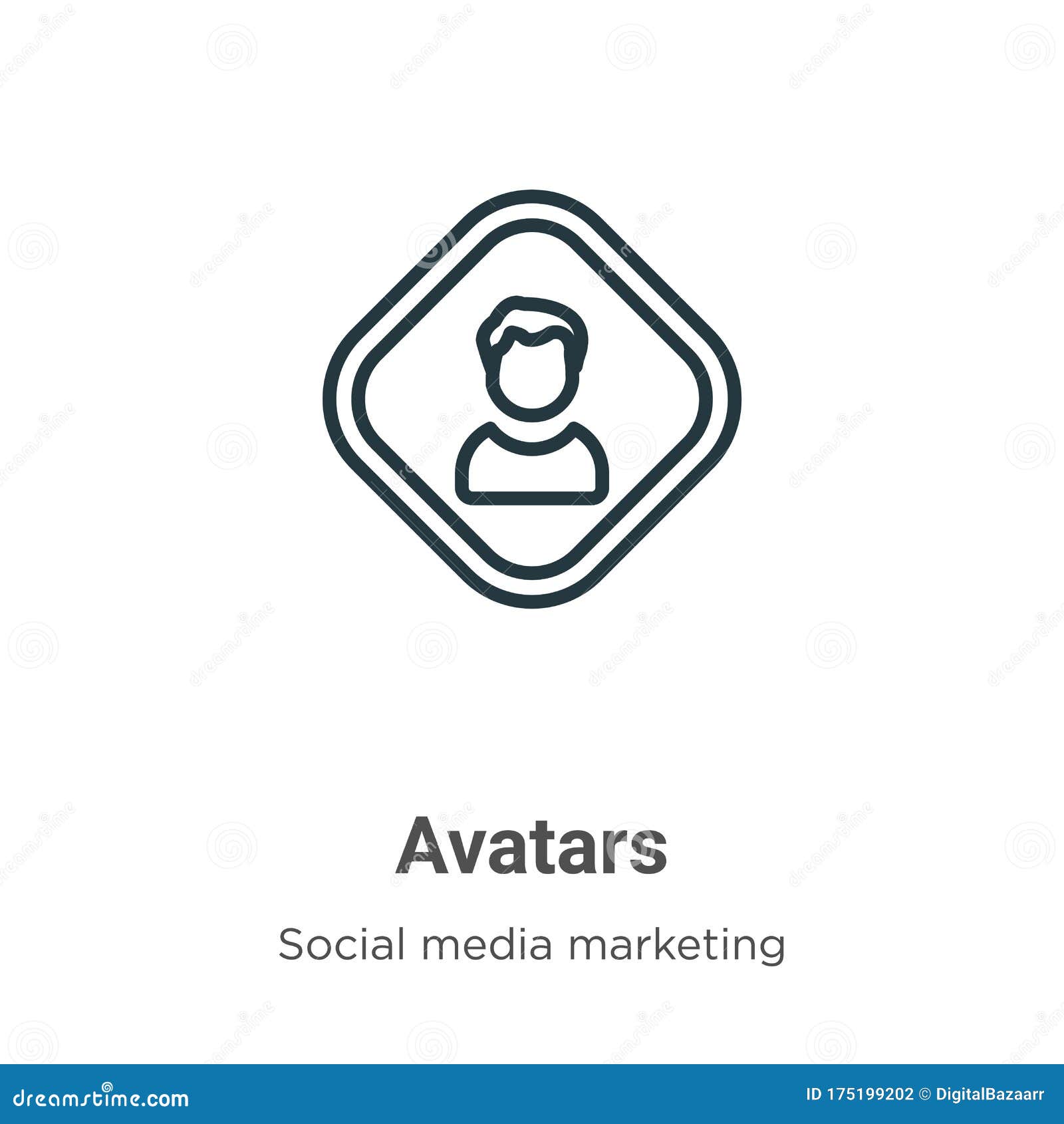 Avatars Outline Vector Icon. Thin Line Black Avatars Icon, Flat Vector ...