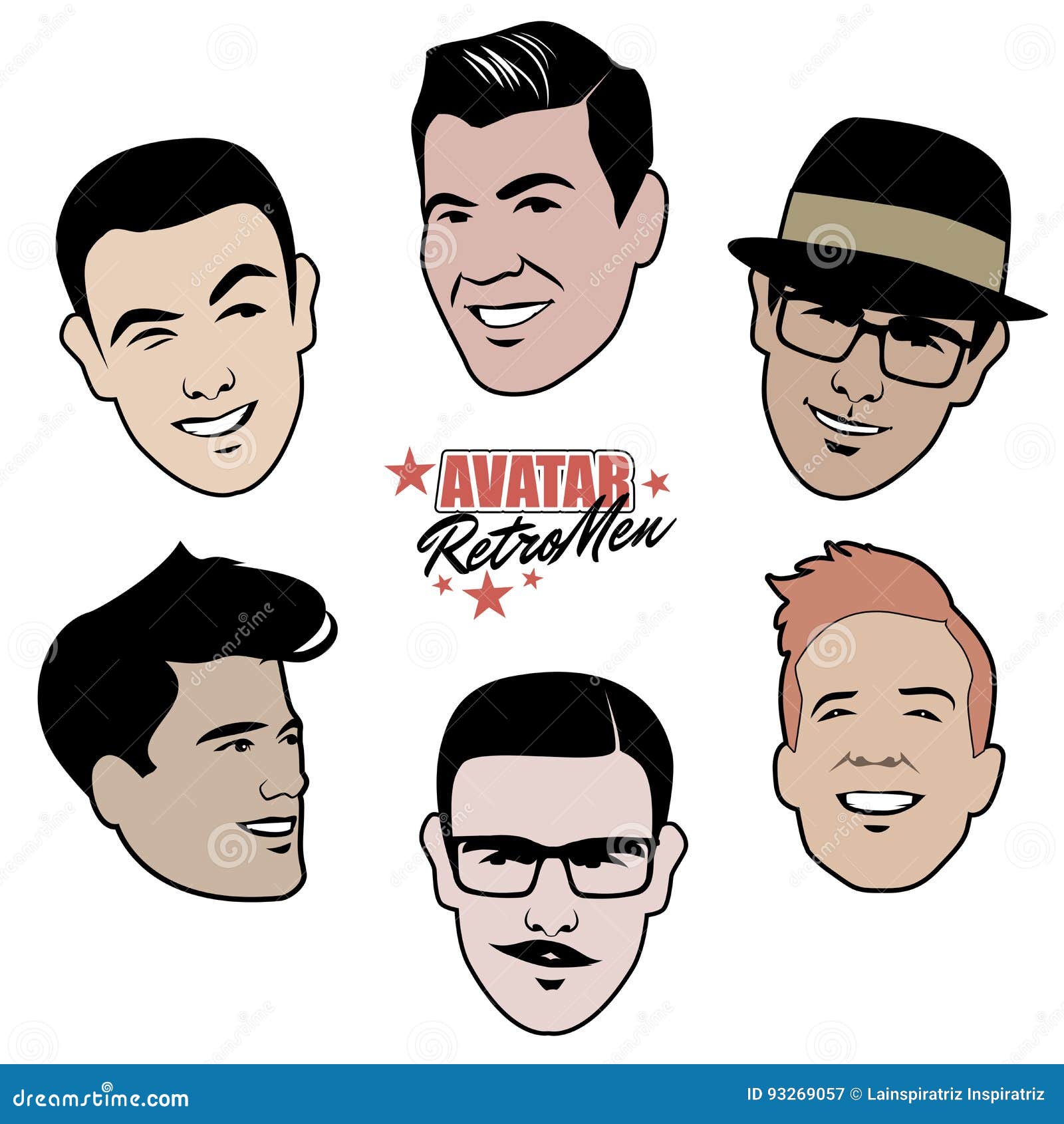 Retro Avatars Cartoon People Vector Cartoon Isolated | CartoonDealer ...