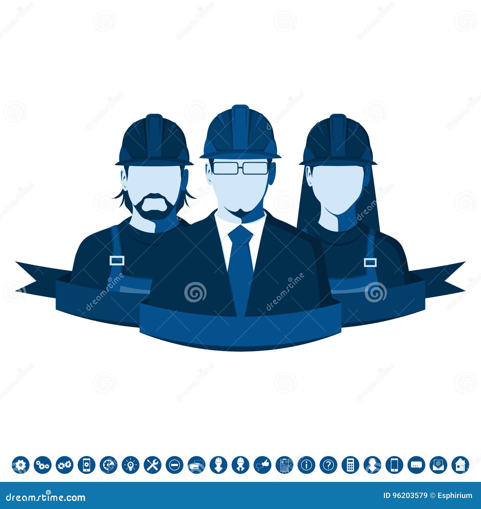 Avatars of Technical Service Employees Stock Vector - Illustration of ...