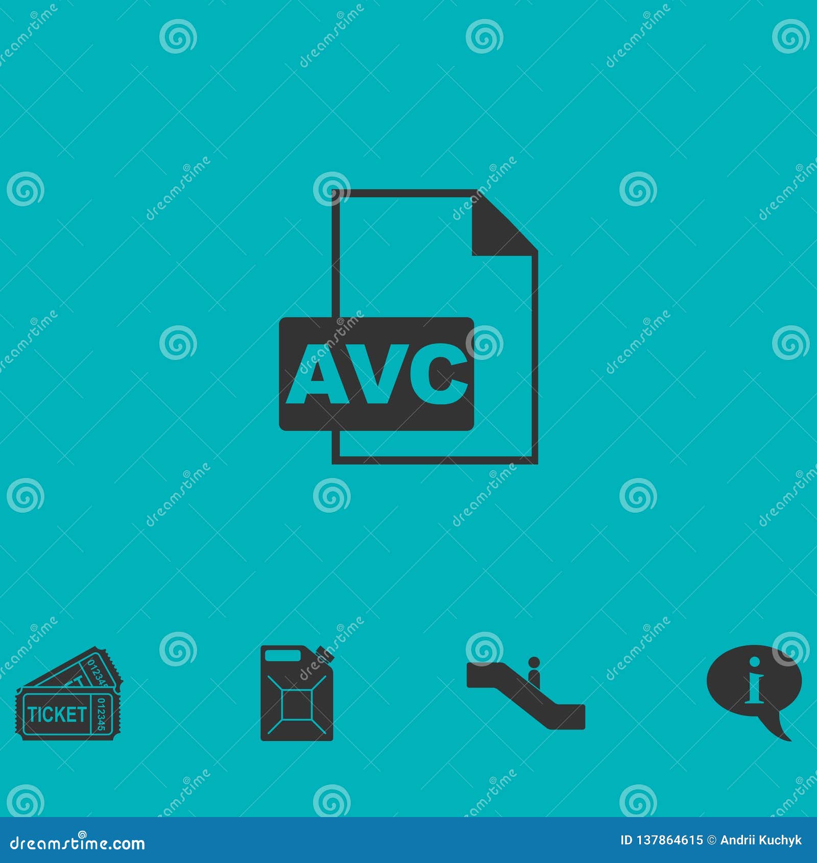 AVC icon flat stock vector. Illustration of flat, cinema - 137864615