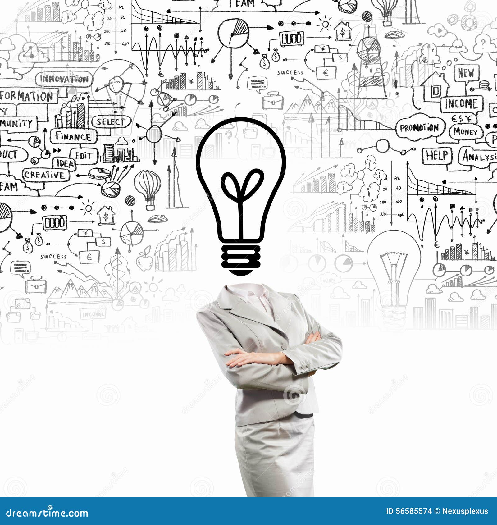 Avendo Grande Idea in Testa Fotografia Stock - Immagine di ...