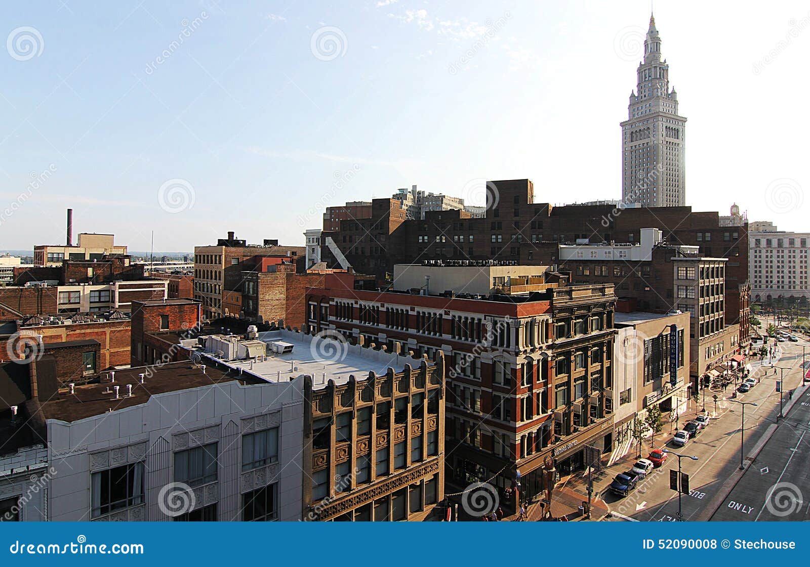 Avenida De Euclid E a Torre Terminal, Cleveland, Ohio Foto de Stock ...