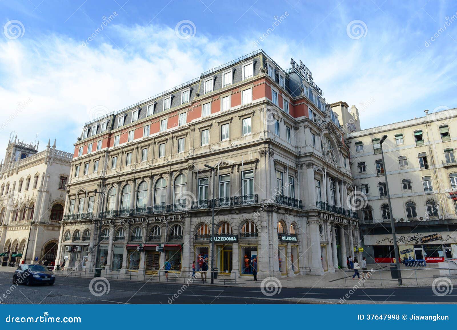 Avenida Palace Hotel, Restauradores Square, Lisbon Editorial Stock ...