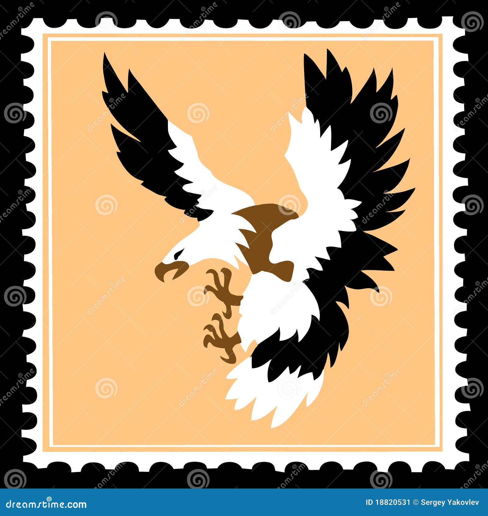 Avenous Bird On Postage Stamps Cartoon Vector | CartoonDealer.com #18820531