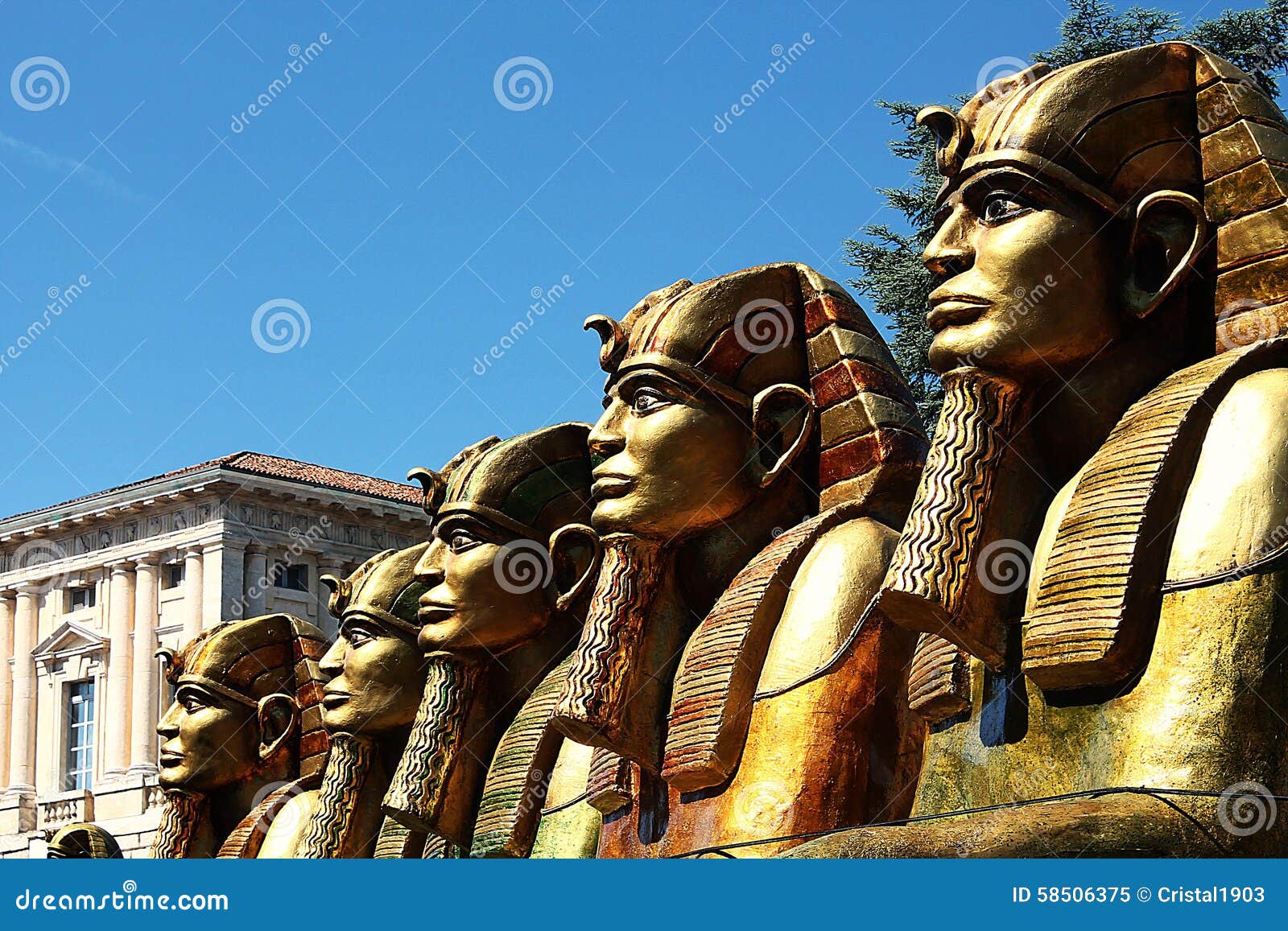 The avenue of sphinxes stock image. Image of italy, egypt - 58506375