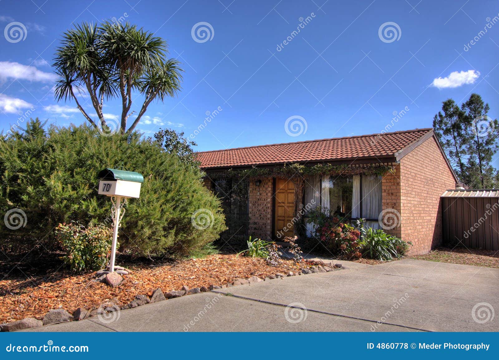 Average Brick Home stock photo. Image of beautiful, blue - 4860778