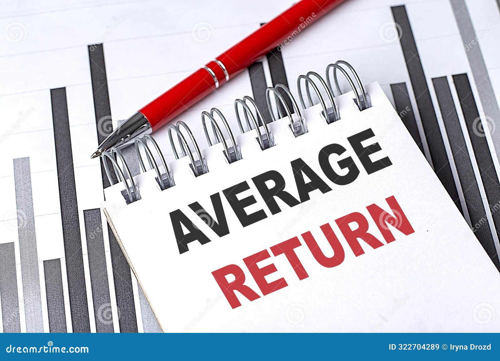 AVERAGE RETURN Text on Notebook on Chart with Pen Stock Image - Image ...