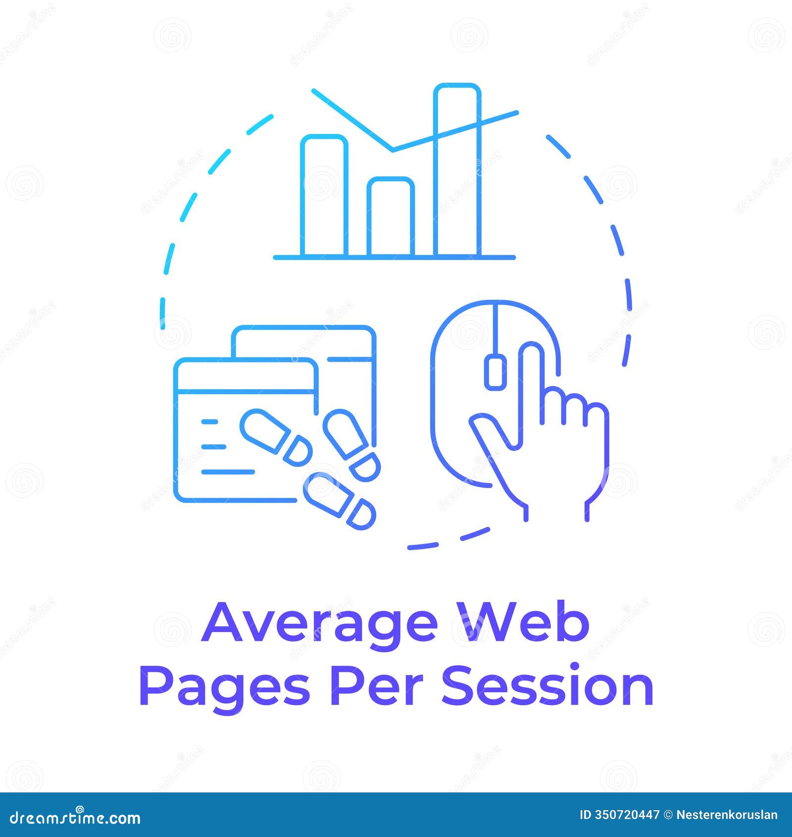 Average Web Pages Per Session Blue Gradient Concept Icon Stock ...
