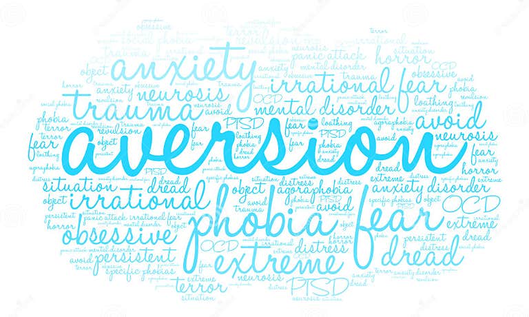 Aversion Word Cloud stock illustration. Illustration of fear - 98387895
