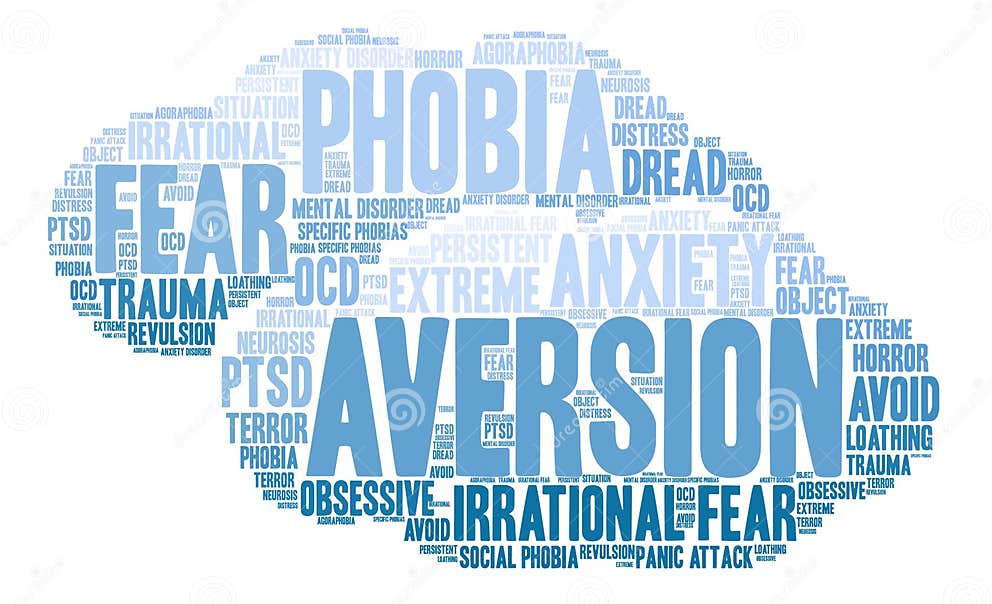 Aversion Word Cloud stock illustration. Illustration of object - 98656594