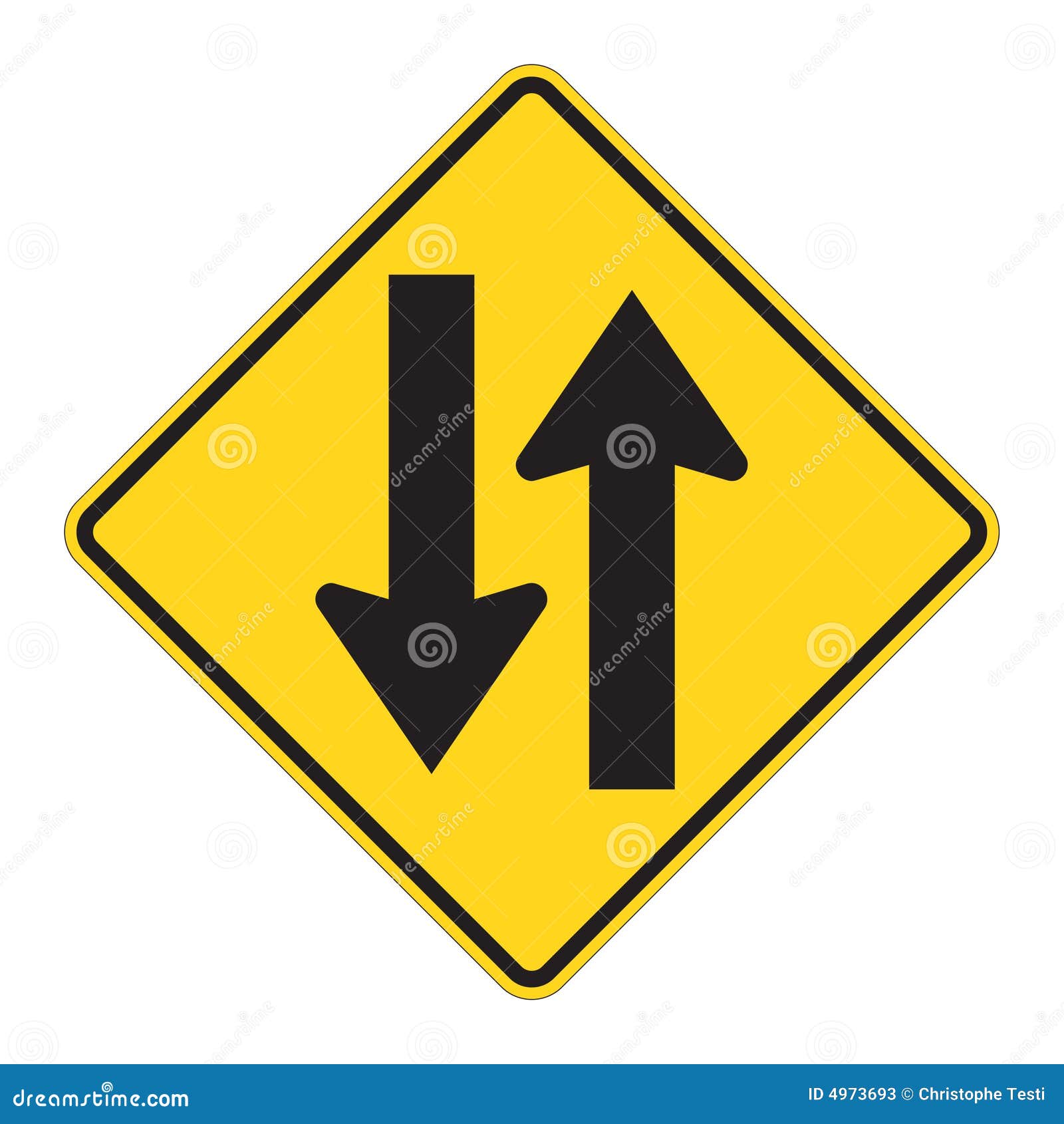 Avertissement De Signe De Route - Bi-directionnel Illustration de ...