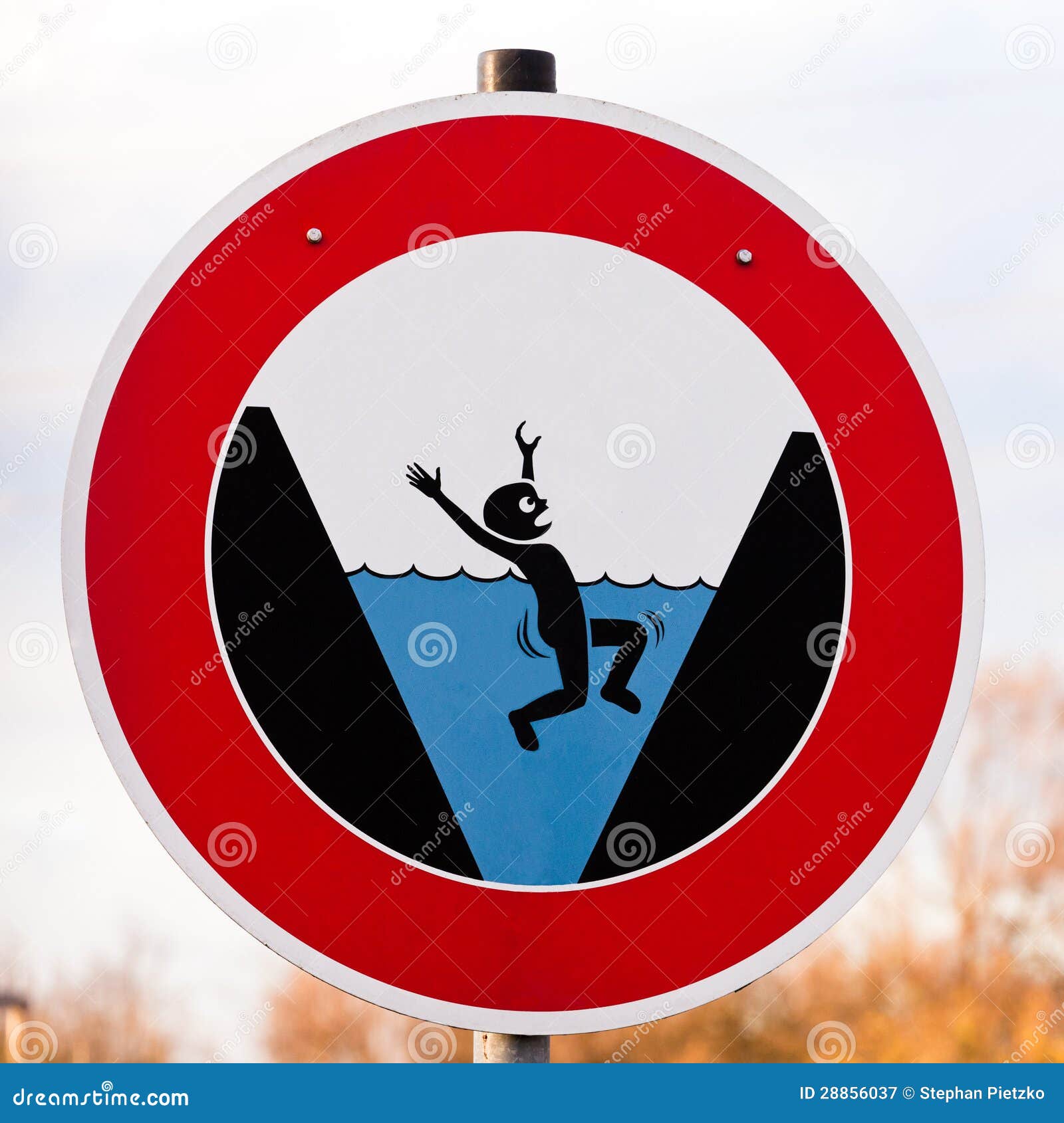 Avertissement Rond De Signe De Risque Pour Le Danger De La Noyade Image ...