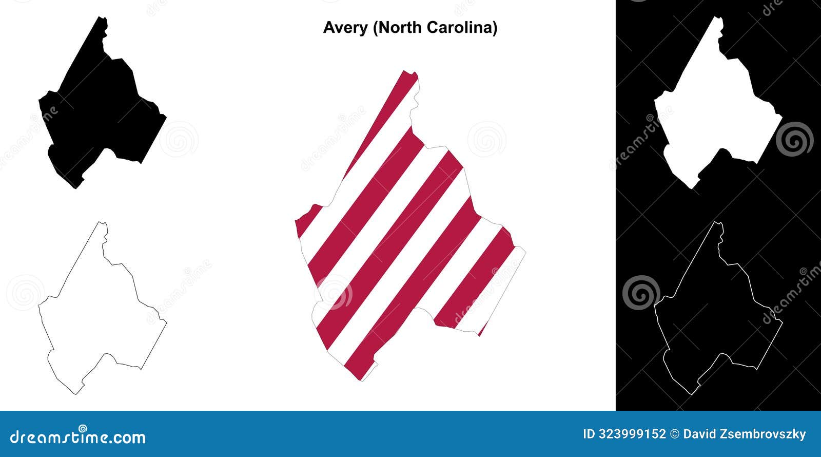 Map Of Avery County In North Carolina State On White Background. Single ...