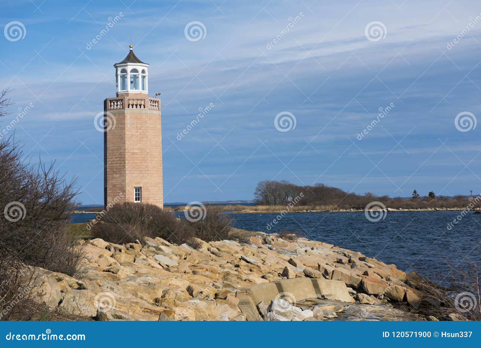 Avery Point Lighthouse stock photo. Image of england - 120571900