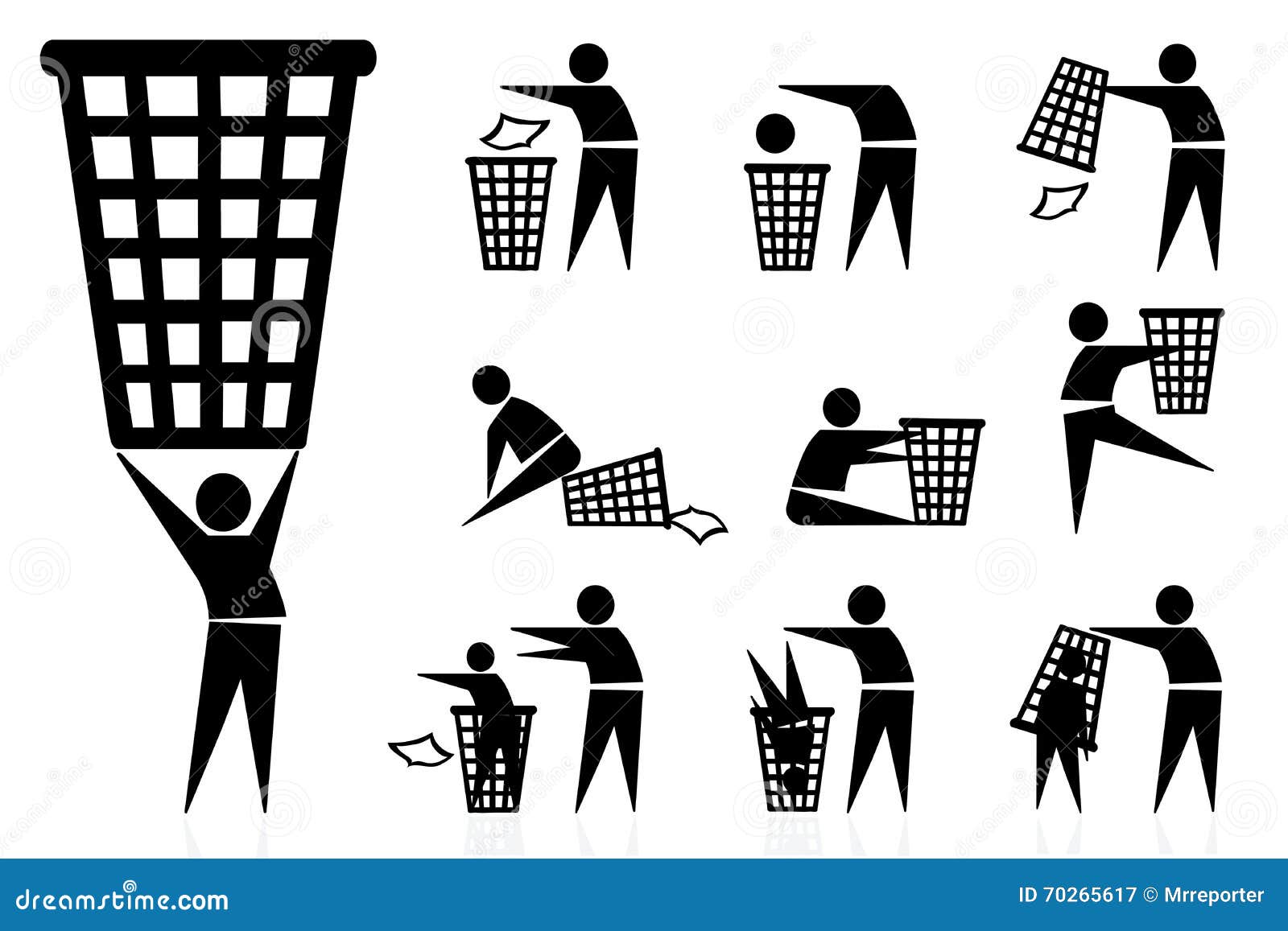 Avfall-fack symboler vektor illustrationer. Illustration av grupp ...