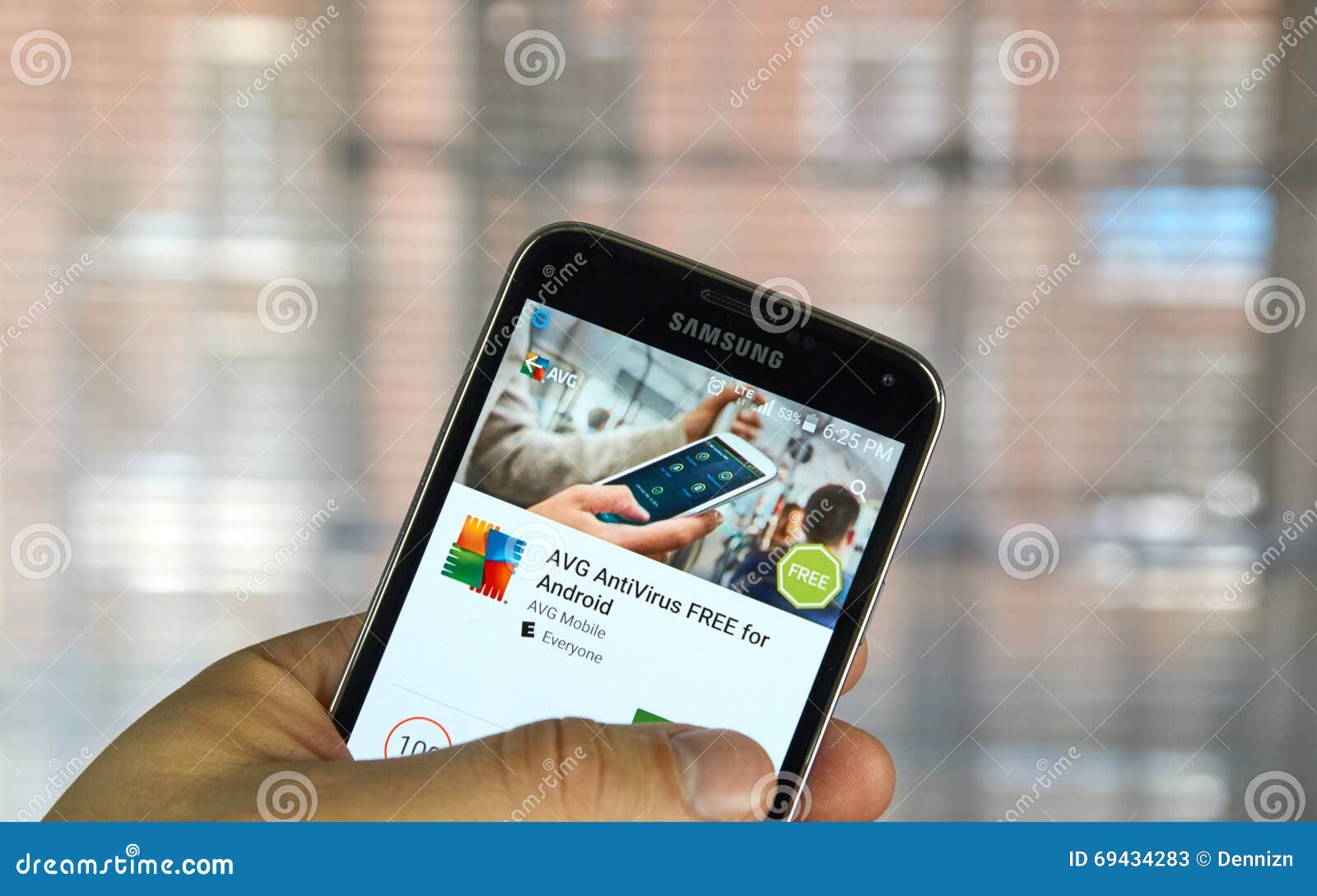 AVG Antivirus on a Cell Phone Editorial Stock Photo - Image of internet ...