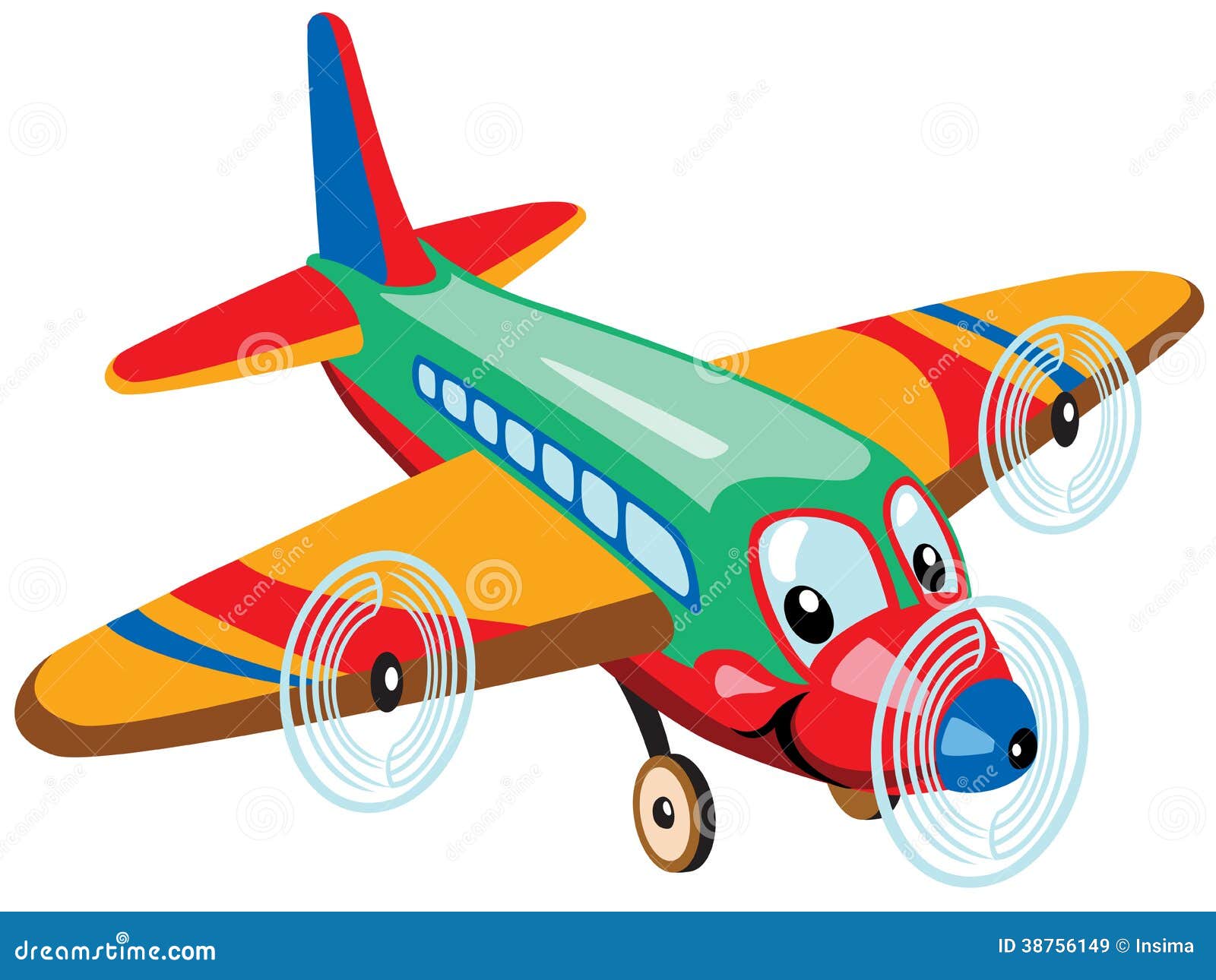 Avião Dos Desenhos Animados Ilustração do Vetor - Ilustração de ...