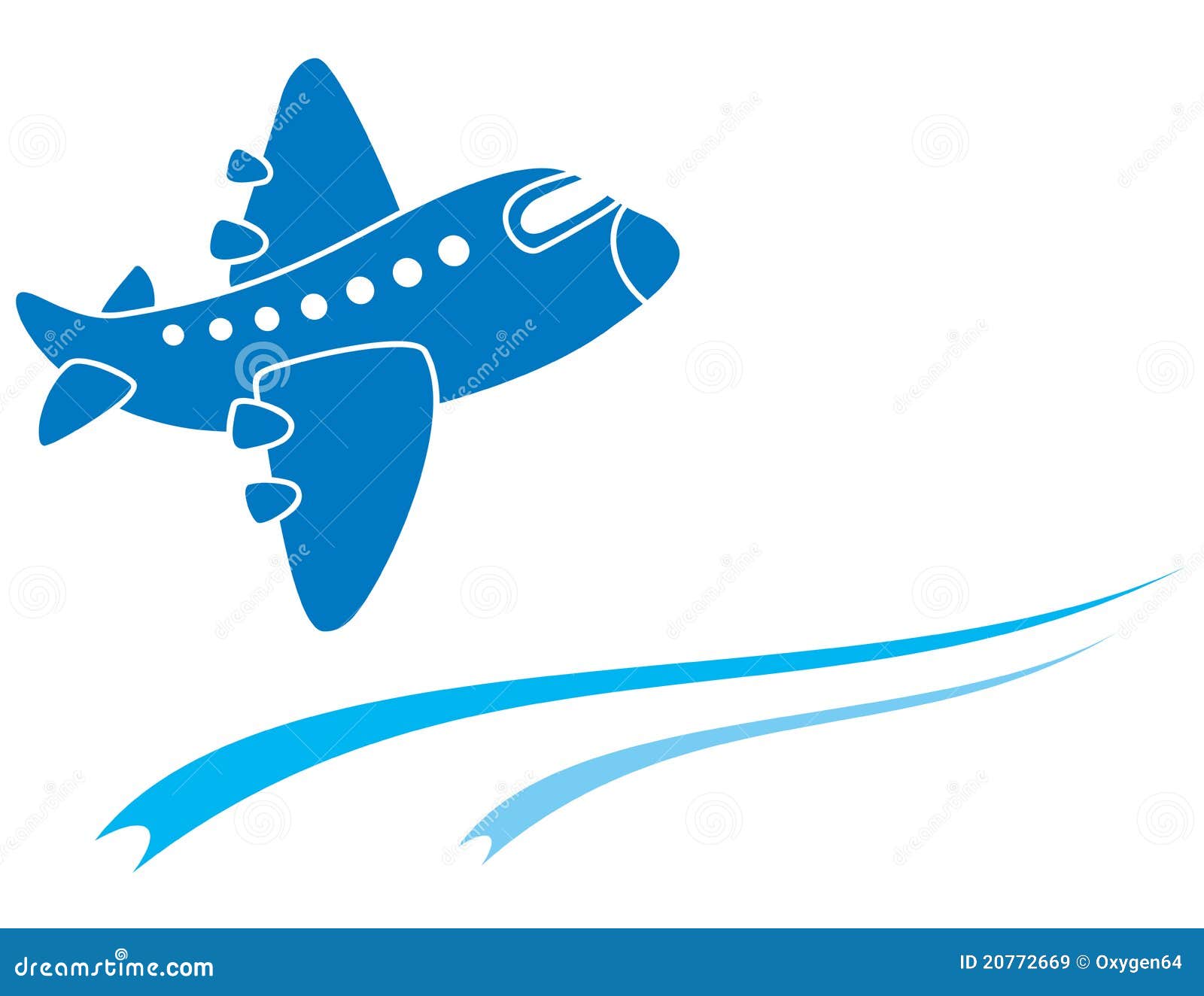 Avión azul ilustración del vector. Ilustración de insignia - 20772669