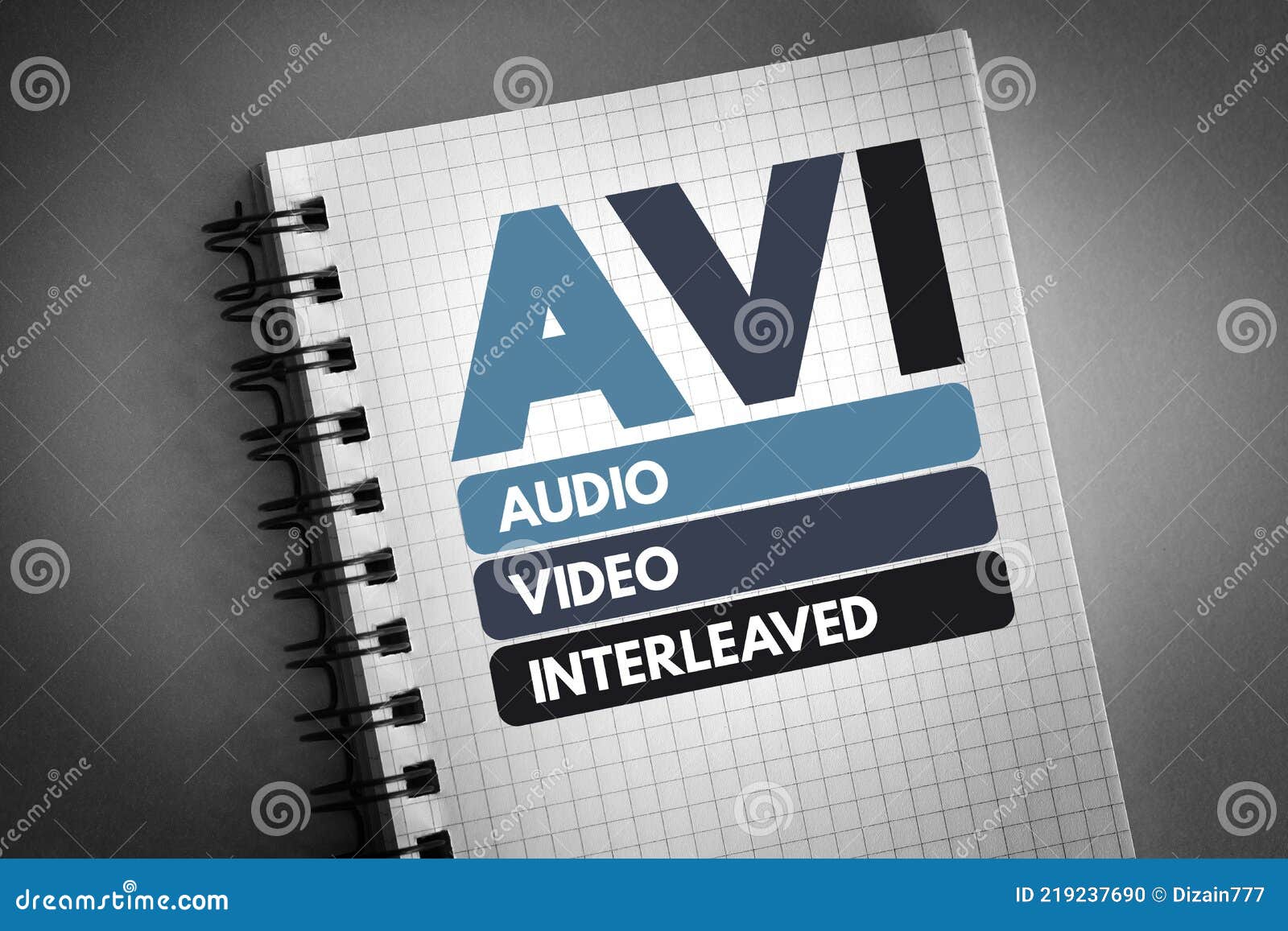 AVI - Audio Video Interleaved Acronym on Notepad, Technology Concept ...