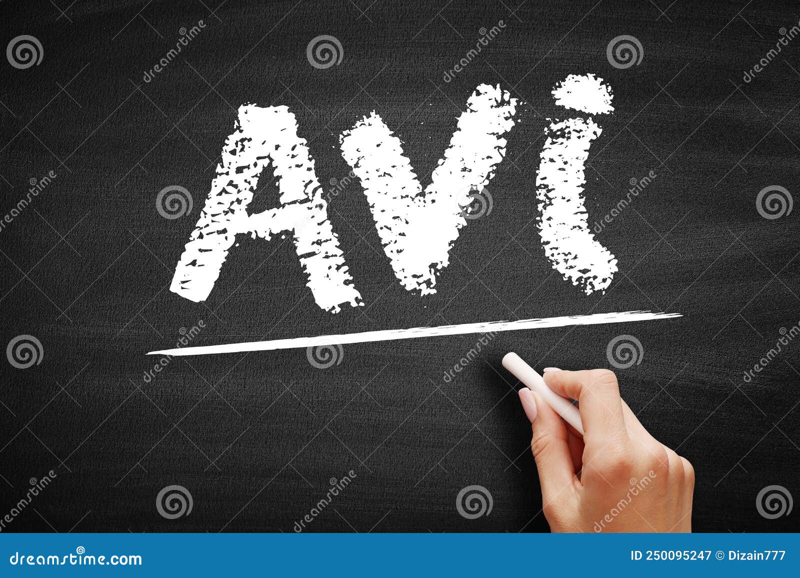 AVI - Audio Video Interleaved Acronym, Technology Concept on Blackboard ...