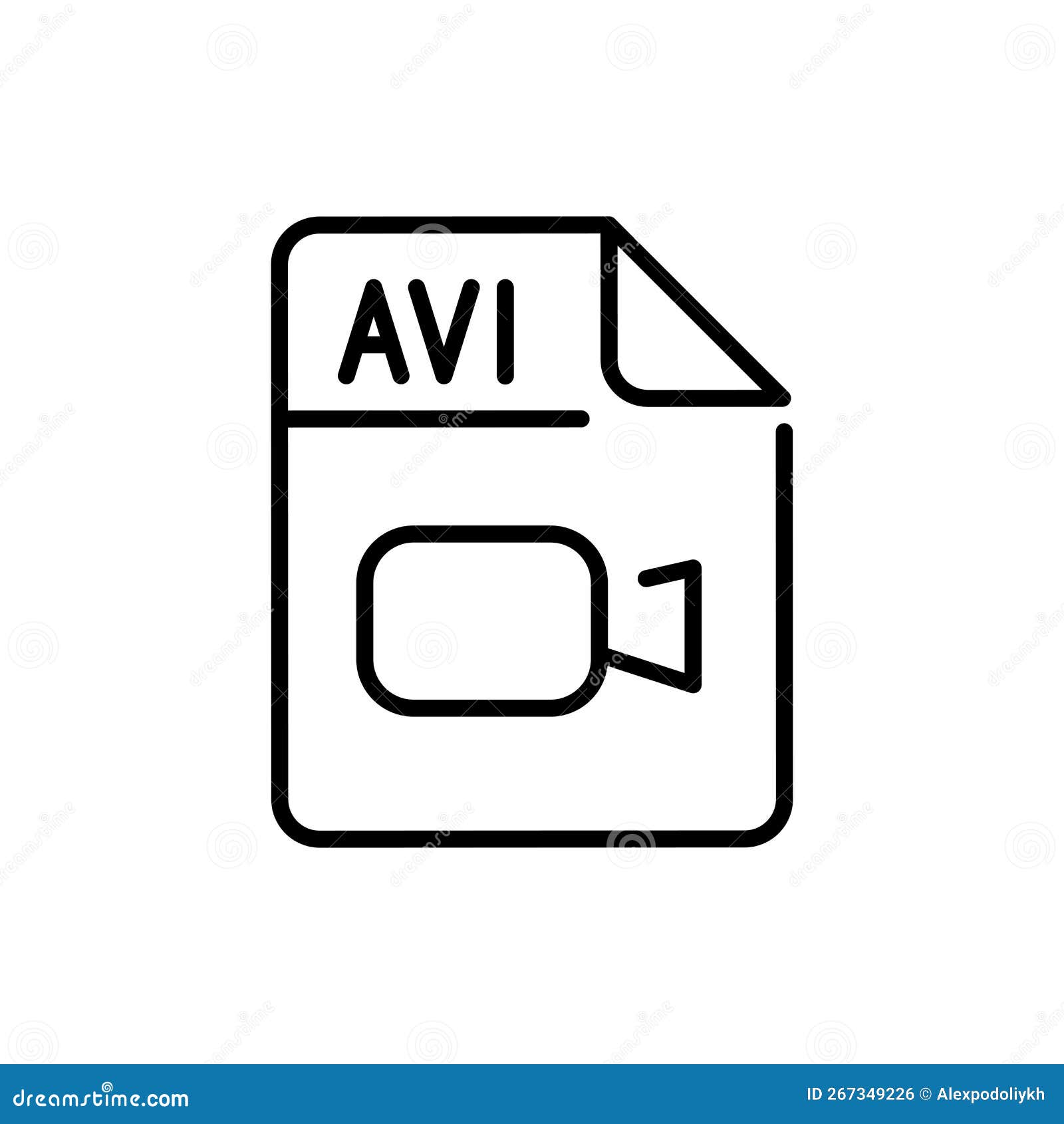 AVI File Color Line Icon. Format and Extension of Documents Stock ...