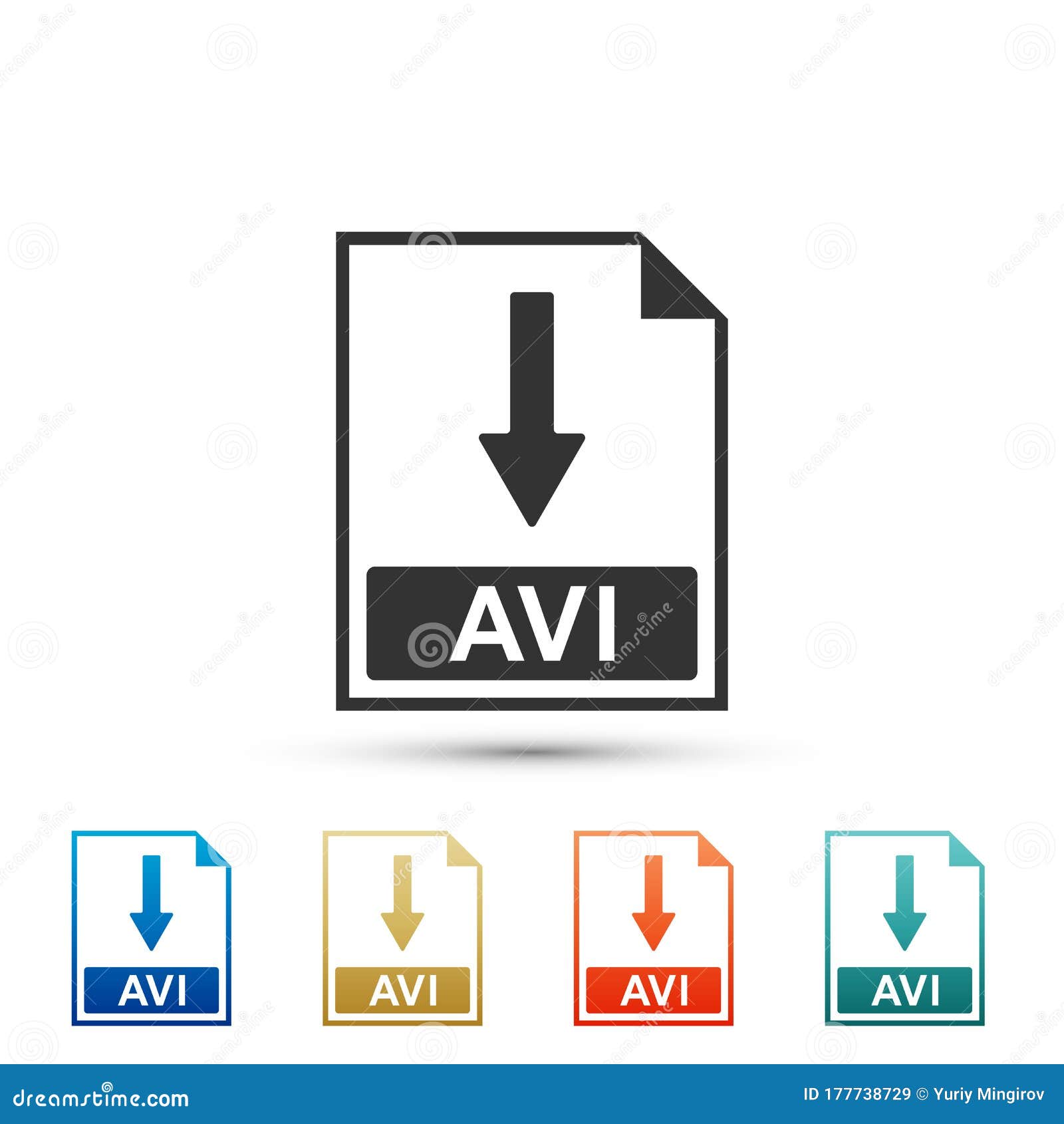 AVI File Document Icon. Download AVI Button Icon Isolated on White ...