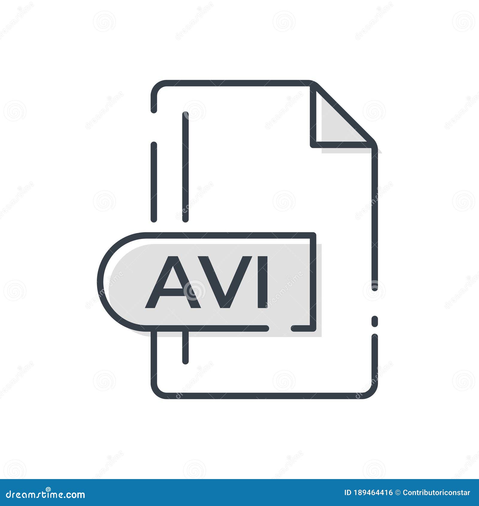 AVI File Format Icon. AVI Extension Line Icon Stock Vector ...