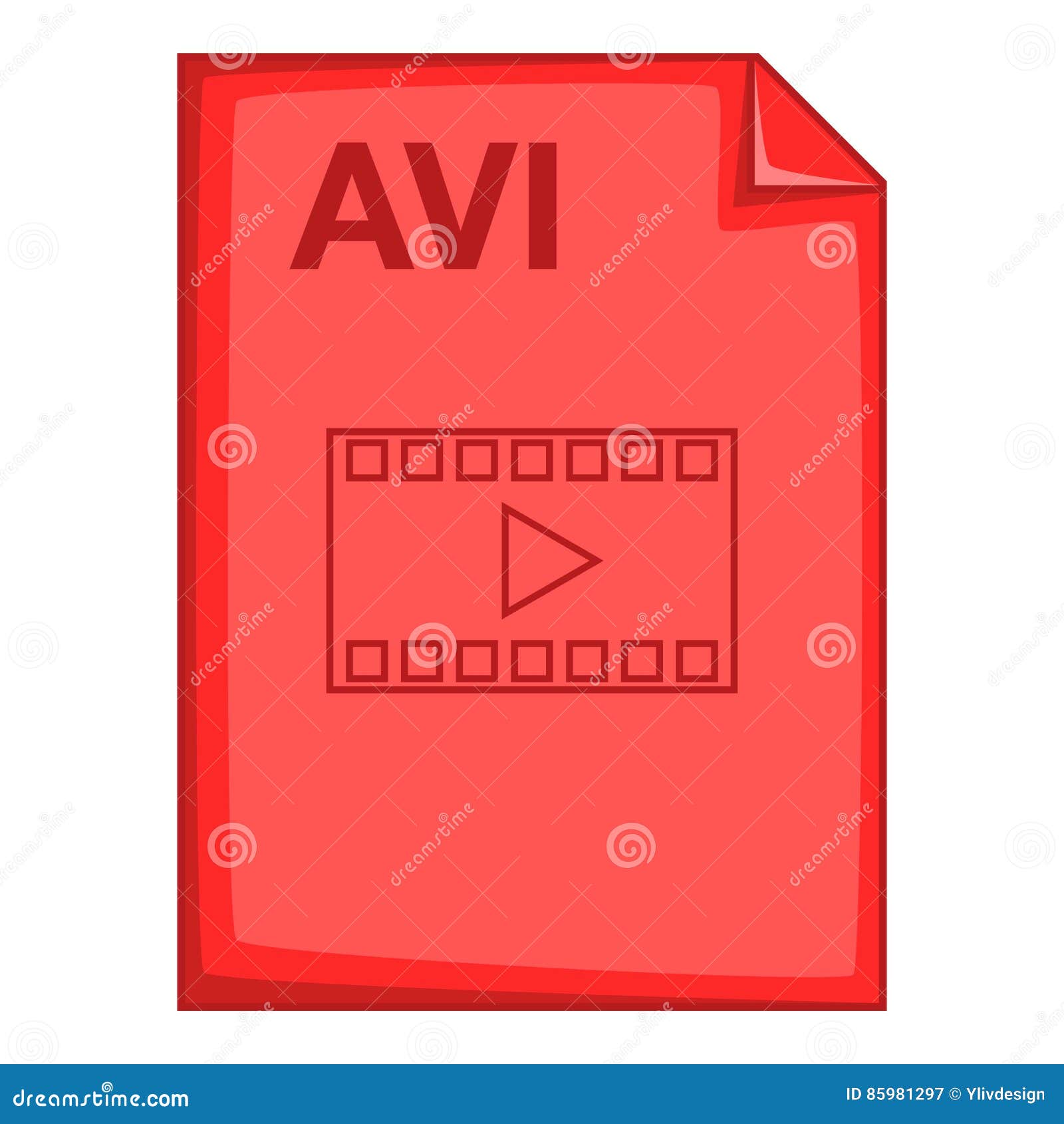 AVI File Icon, Cartoon Style Stock Vector - Illustration of concept ...