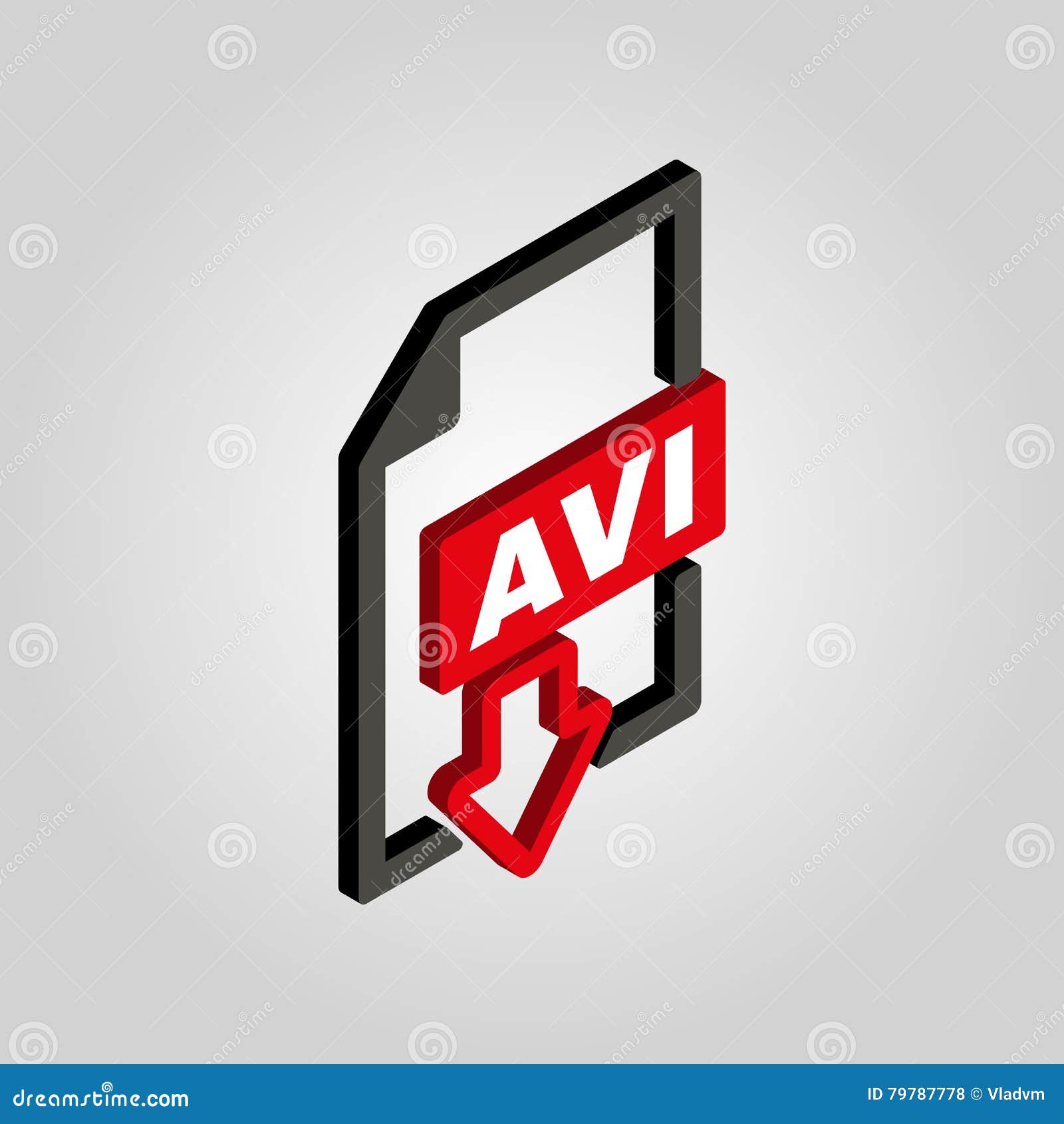 The AVI Icon.3D Isometric Video File Format Symbol Stock Vector ...